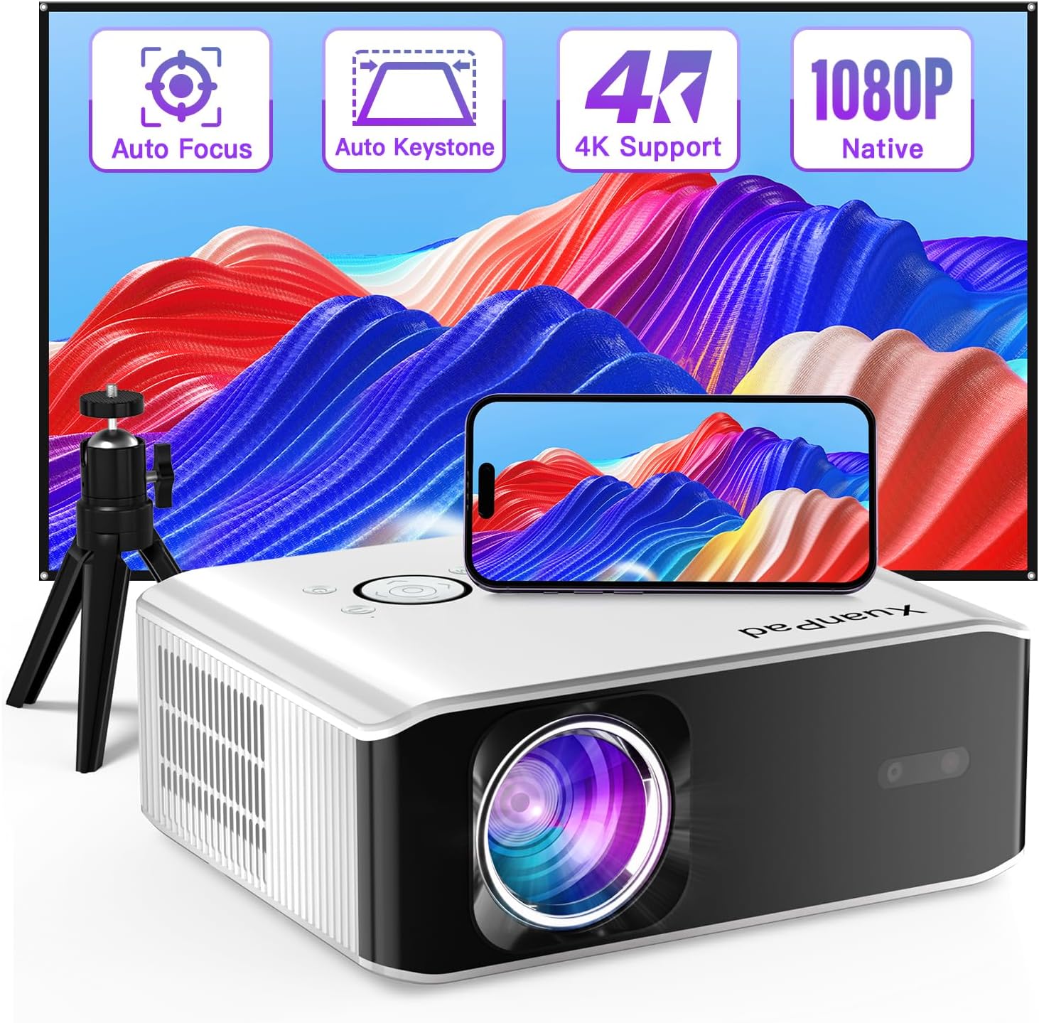 Laser Outdoor Cinema Bundle – Full HD 1080p Projector, Bluetooth ...