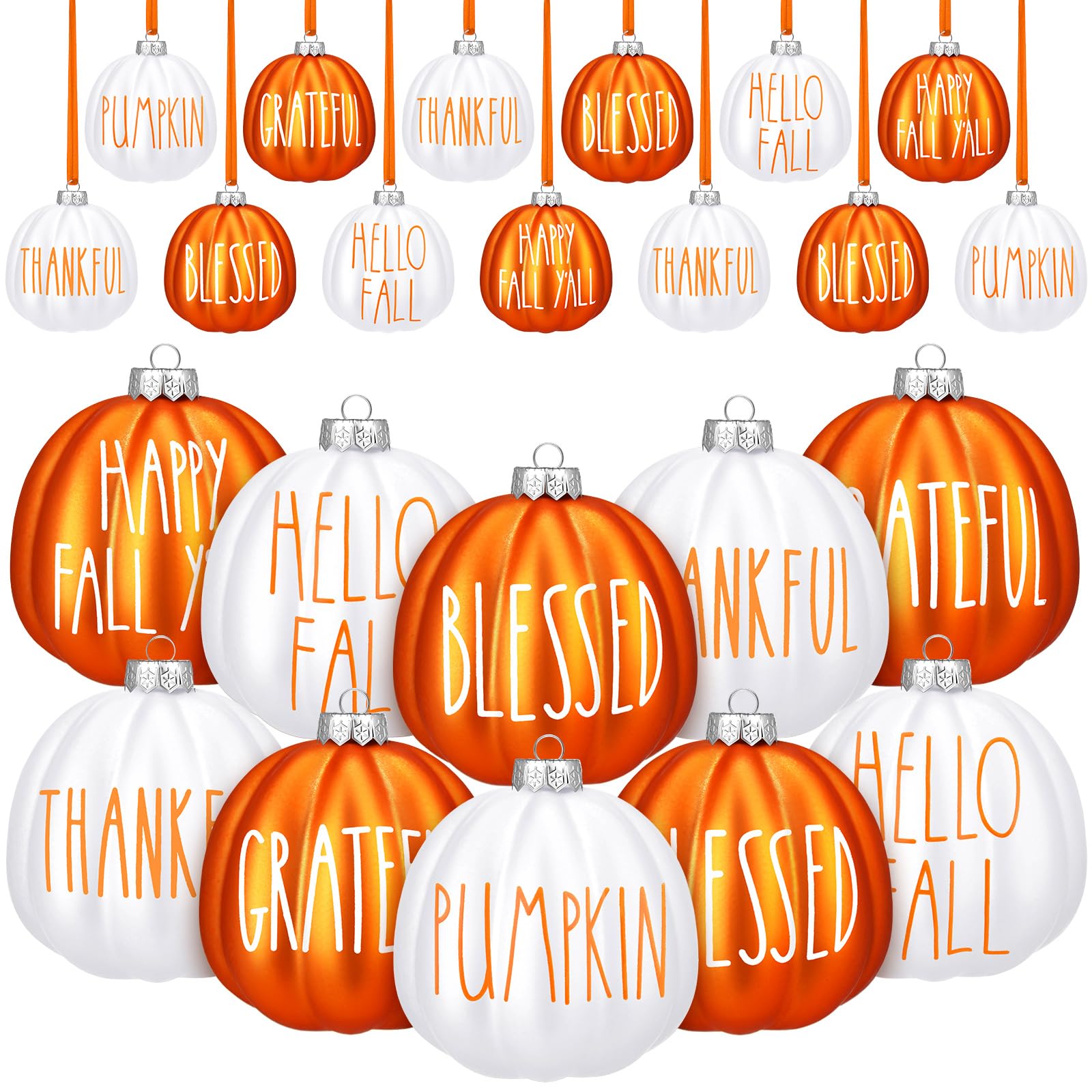 Amazon.com: Fall Thanksgiving Pumpkin Hanging Ornaments Pumpkin Tree ...