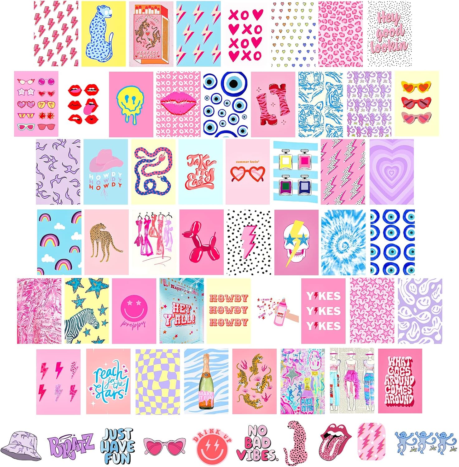KOSKIMER Preppy Wall Collage Kit Imagens Estéticas, 50 Set 4x6 Inch,