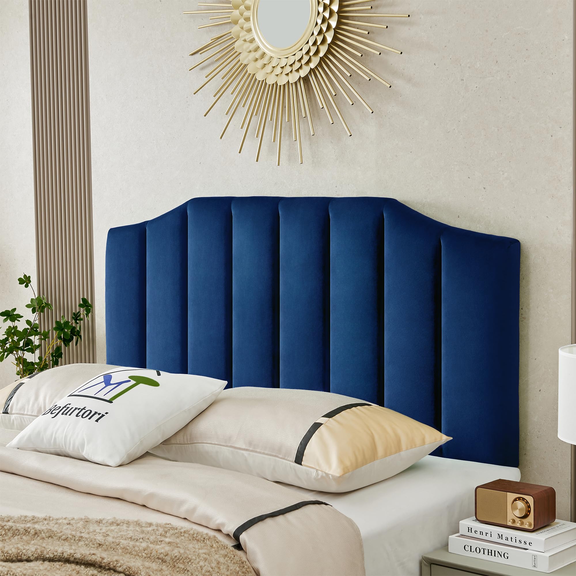 Velvet Upholstered Queen/Full Headboard, Tufted Headboard for Queen ...