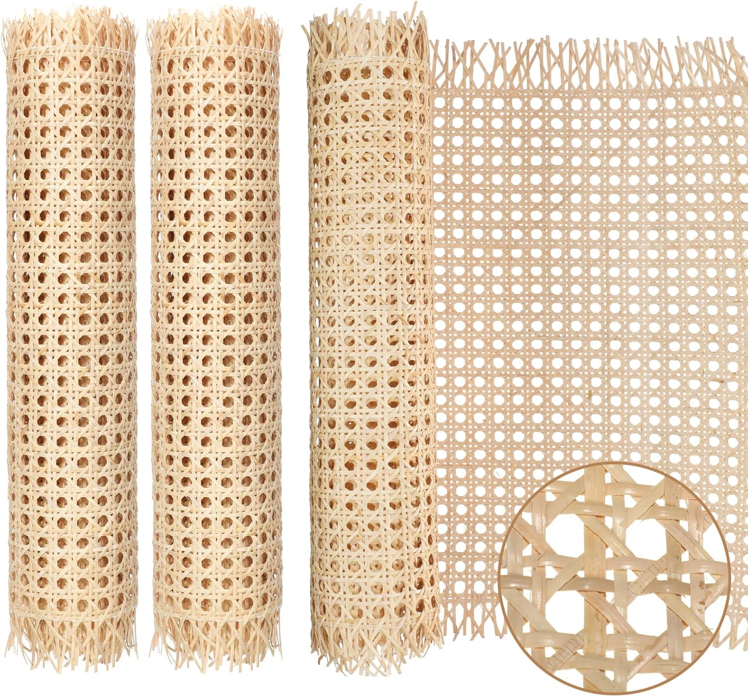 Amazon.com: Windyun 3 Rolls 14" Width Cane Webbing Roll 3.3 Feet ...