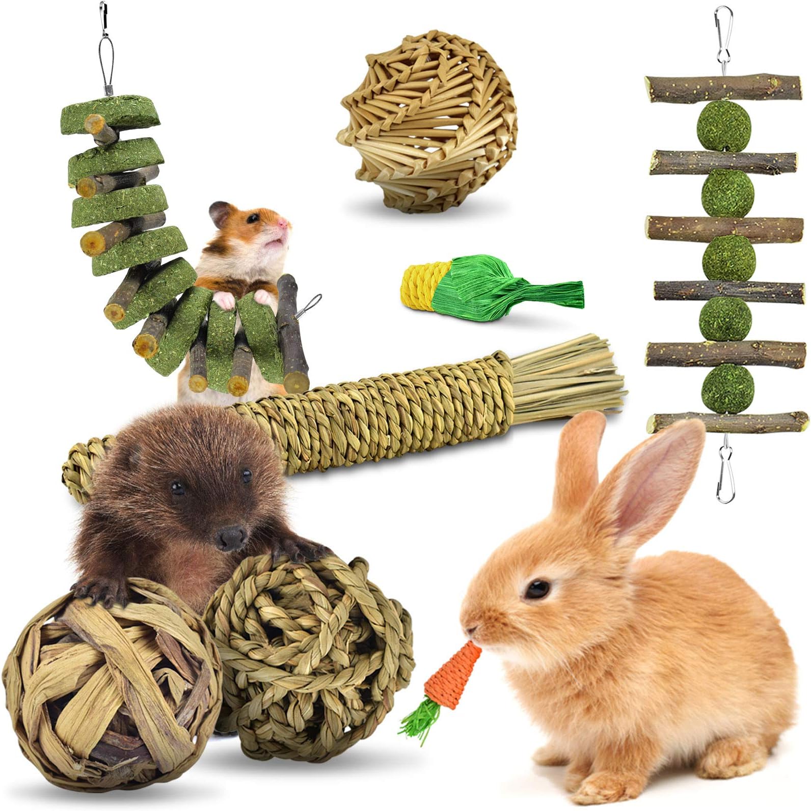 YIXUND Rabbit Toys Guinea Pig Toys Hamster Toys Bunny Toys 18Pcs ...