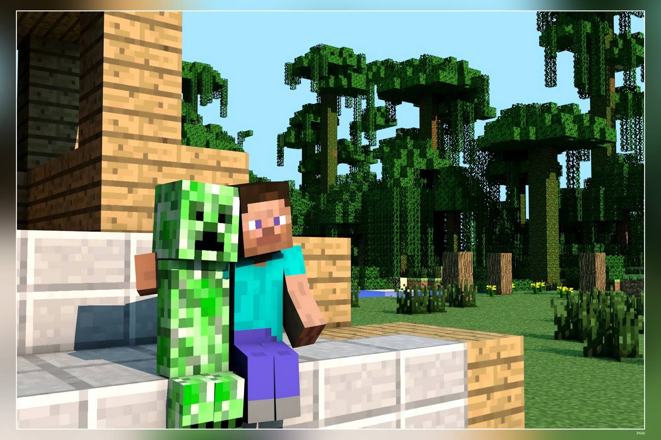 Minecraft Wallpaper Steve And Creeper 1440x2560 Minecraft Creeper