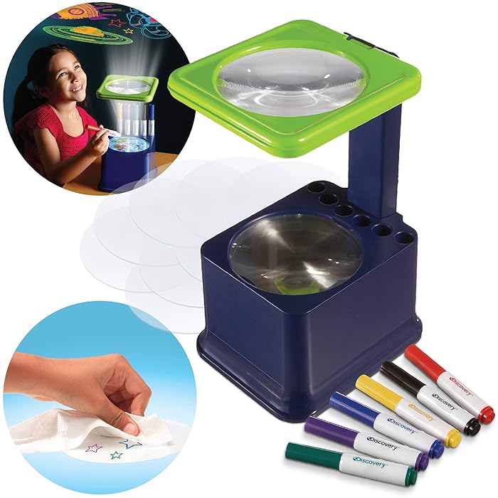 Buy DISCOVERY KIDS Art Projector with Six Dry Erase Markers and 10 ...