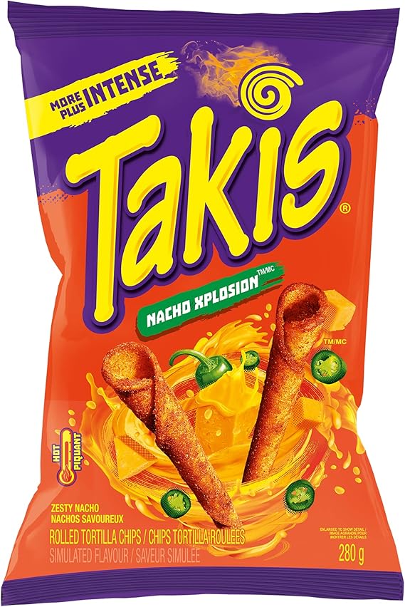 Takis Xplosion Zesty Nacho Cheese Rolled Tortilla Chips Loaded with ...