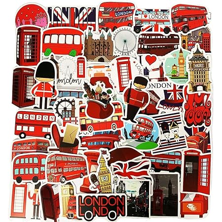 Trcousoa 50pcs Cute Cartoon London Bus Stickers for Kids,Waterproof ...