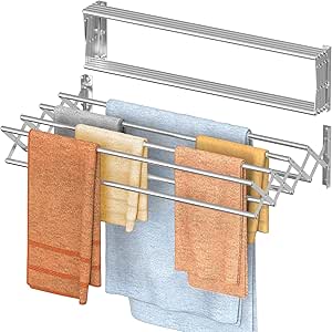 Amazon.com: Bigzzia Wall Mounted Clothes Drying Rack, 31.7Inch Large ...