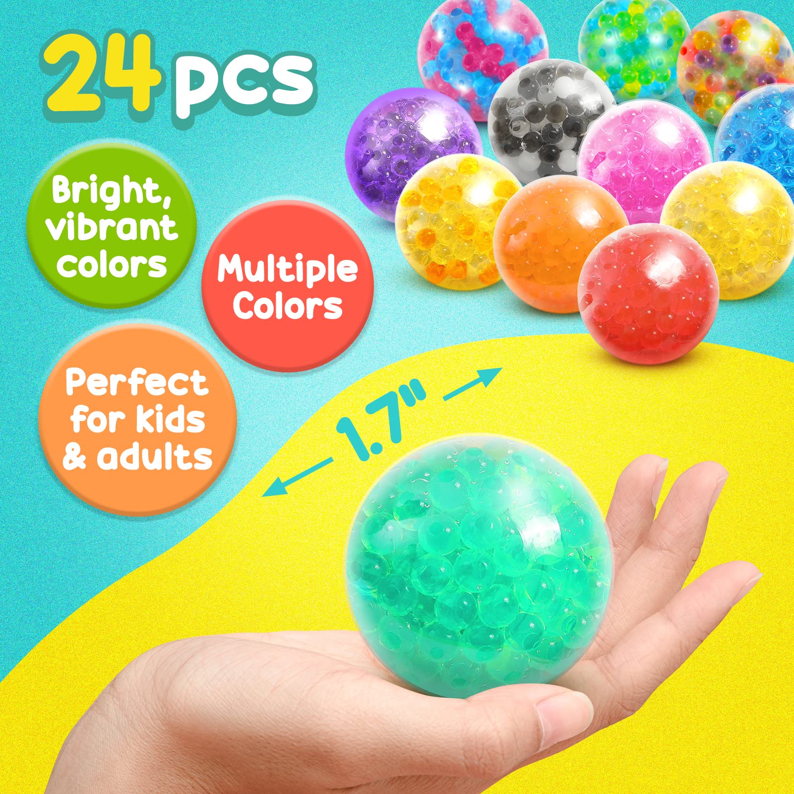 KLT Mini Stress Balls Bulk for Kids - Squishy Toys 24 Pack - Sensory ...