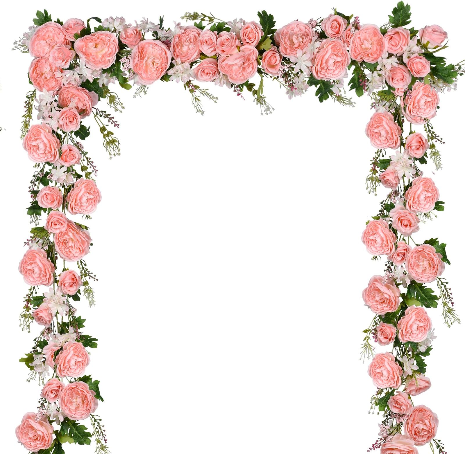 Amazon.com: Lvydec Artificial Peony Flower Garland - 6ft Silk Peony ...