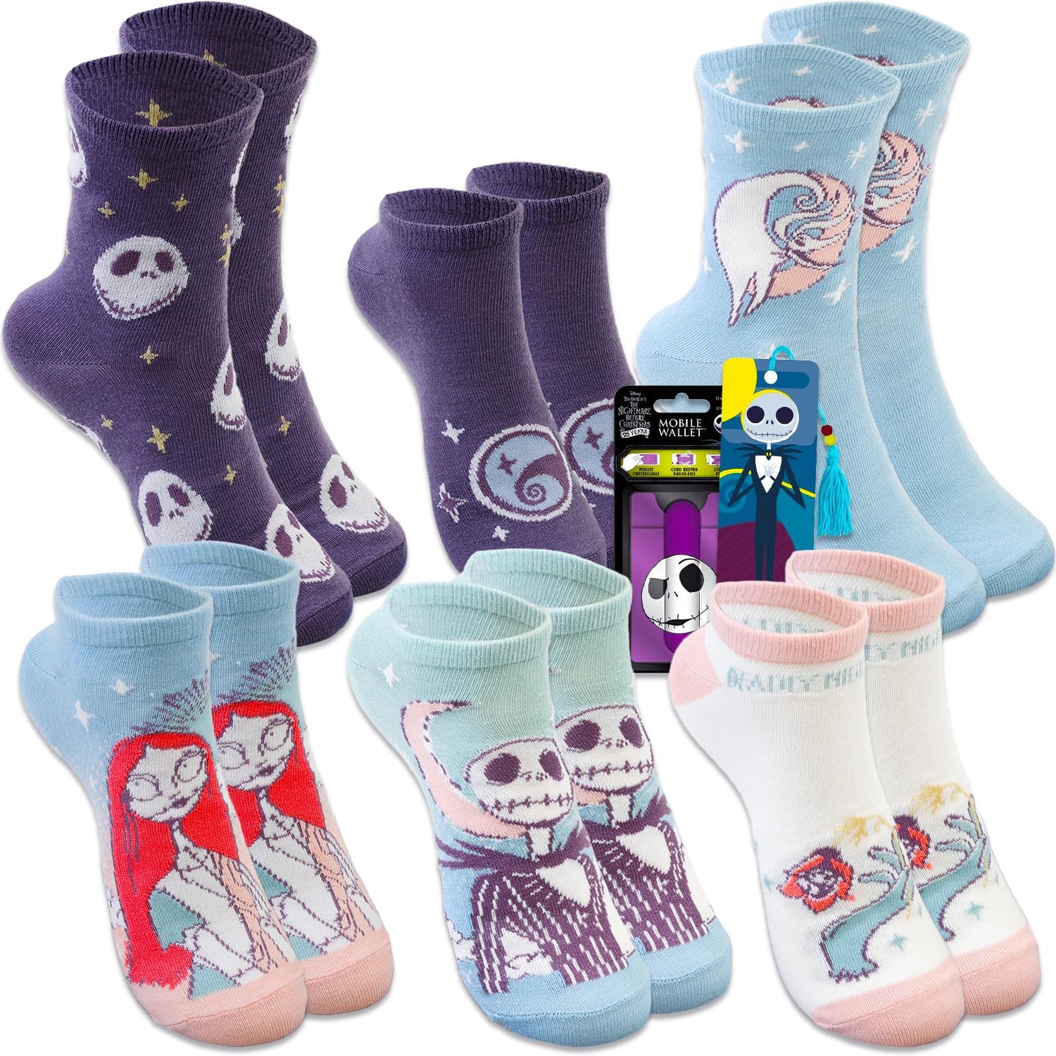 Amazon.com: Nightmare Before Christmas Sock Set - Bundle with 2 Pairs ...