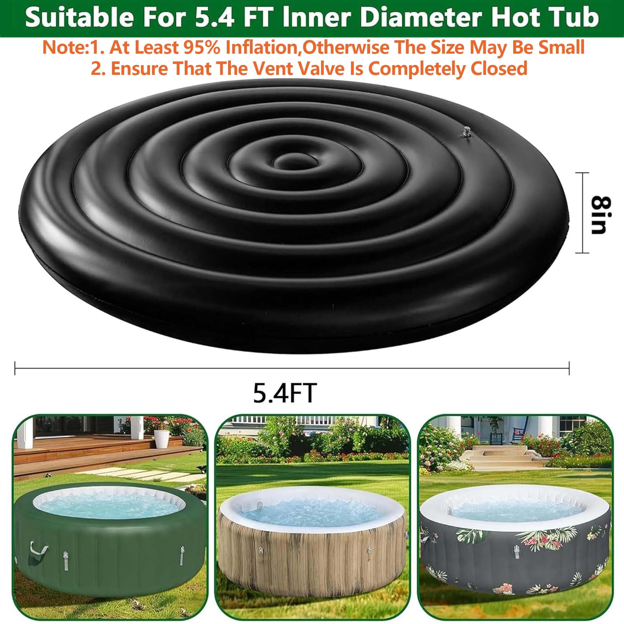 Snapklik.com : Tlswshsy 5.4 Ft Inflatable Hot Tub Cover- Energy Saving ...