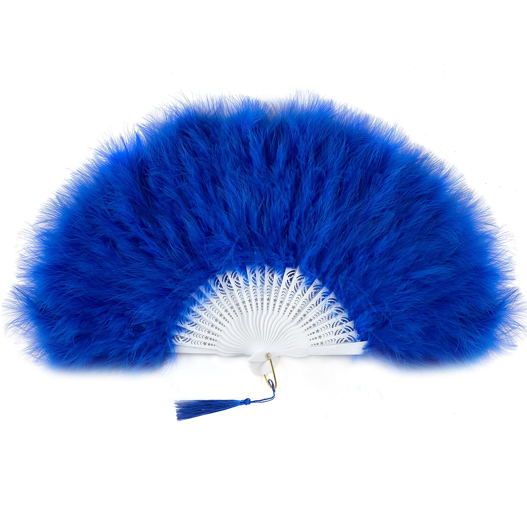Amazon.com: BABEYOND Marabou Feather Fan 20s Vintage Folding Fan ...