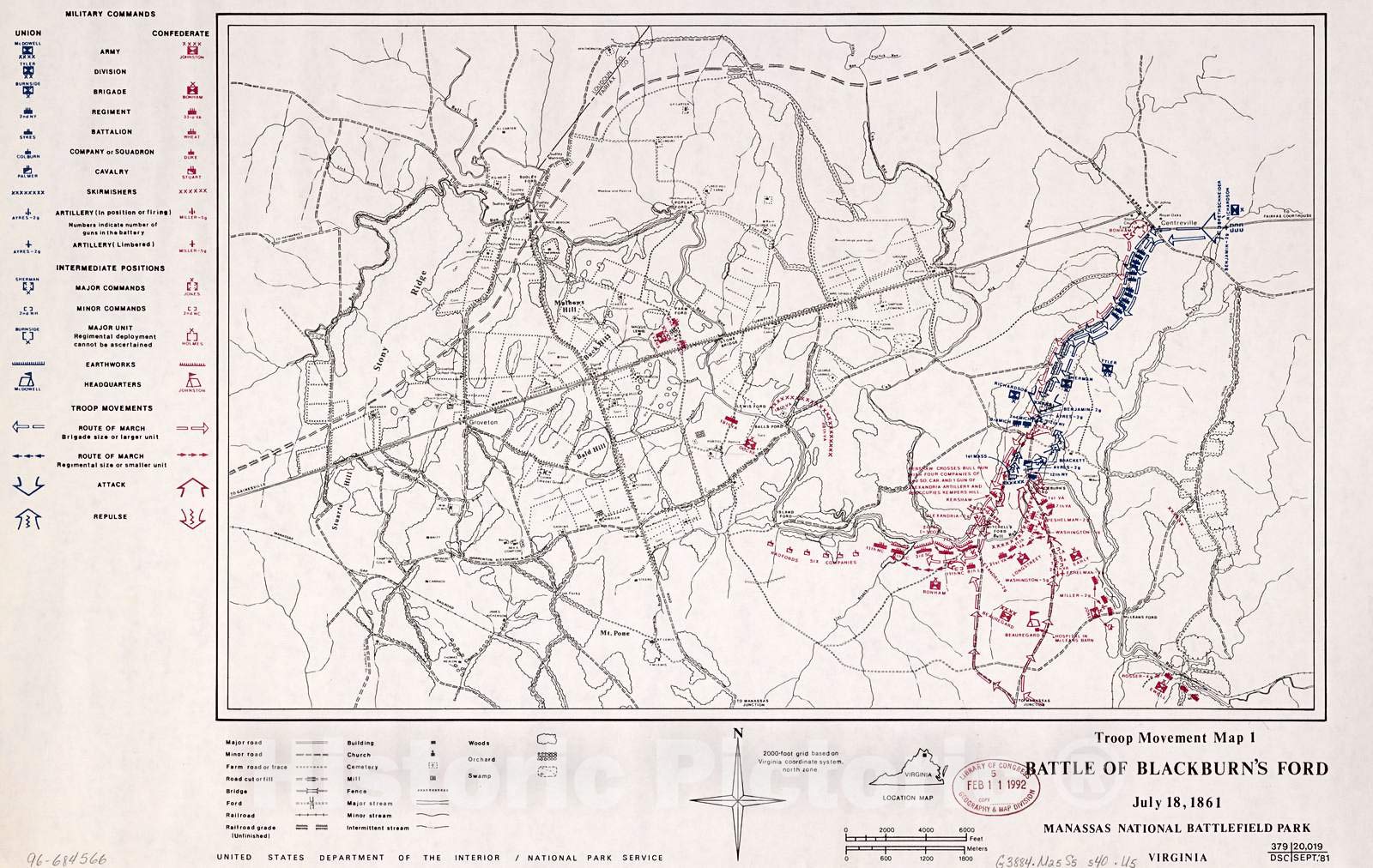 Amazon.com: Historic Wall Map - Troop Movement map Battle of First ...