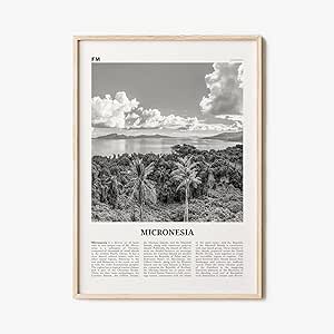 Amazon.com: Micronesia Print Black and White, Micronesia Wall Art ...