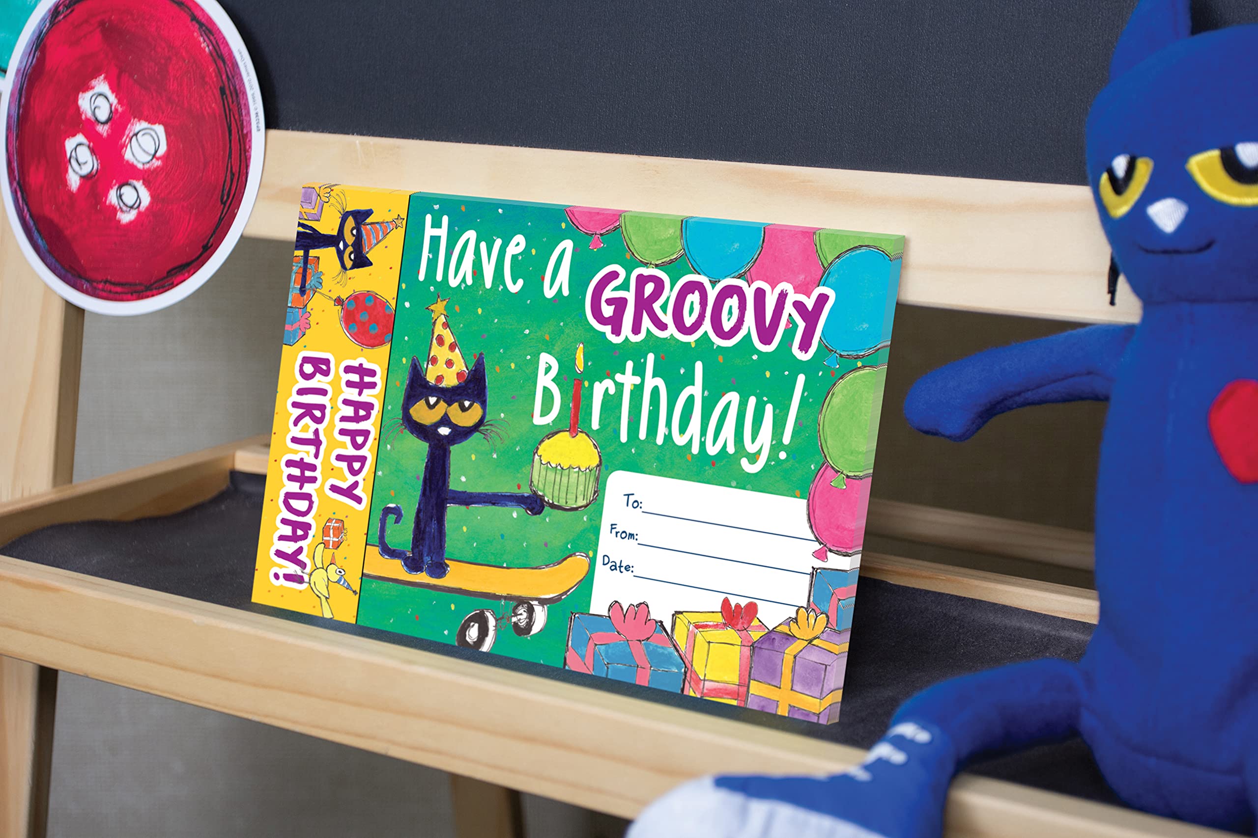 Snapklik.com : Edupress Pete The Cat Groovy Birthday Bookmark Awards