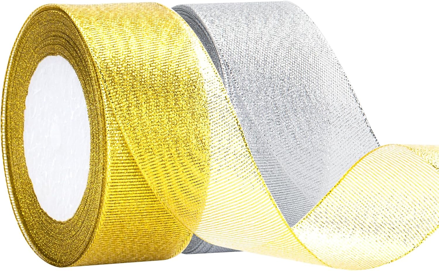 Amazon.com: joycraft 1-1/2 Inch Glitter Ribbons, 50Yards Christmas Gift ...