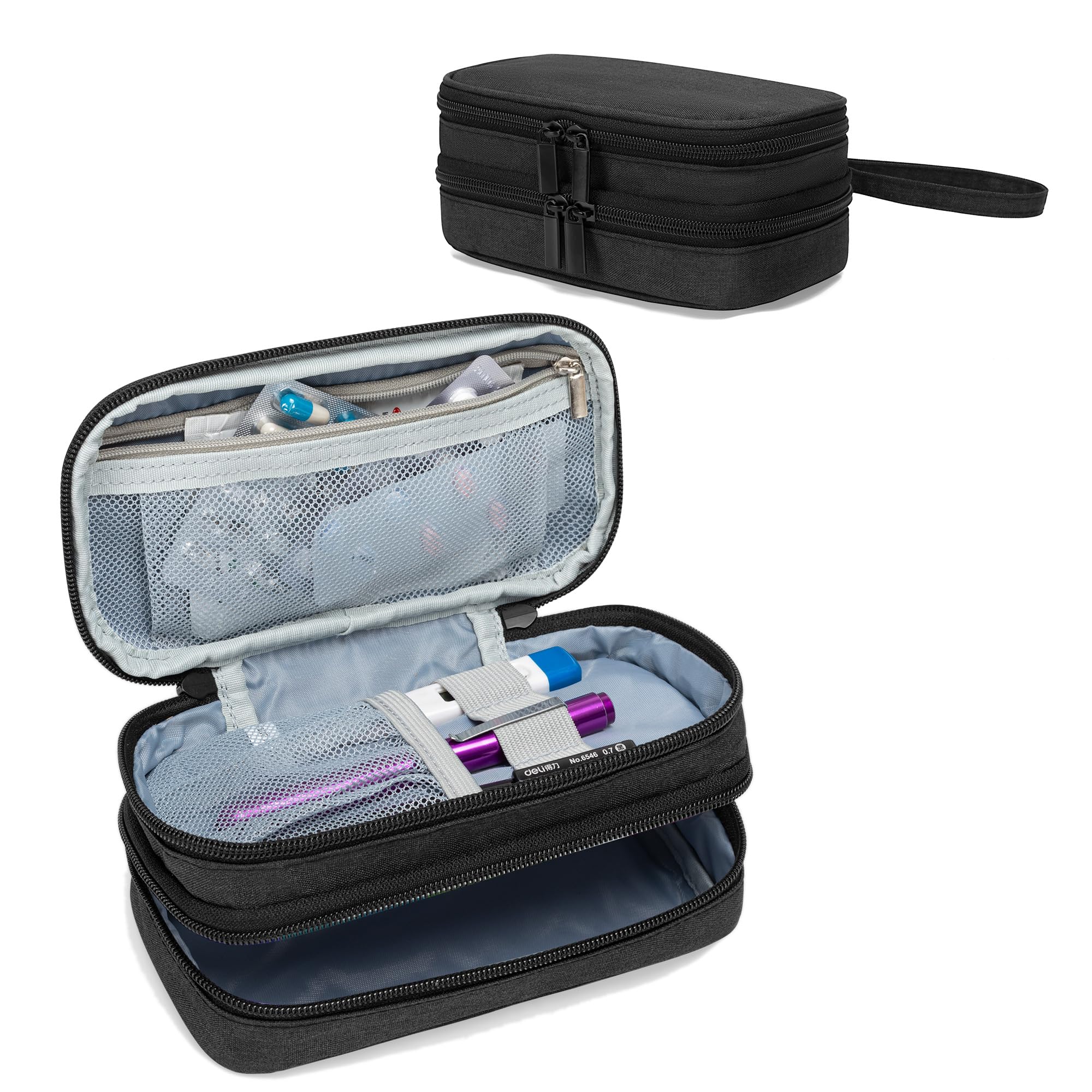 Amazon.com: Trunab Portable Travel Bag with Weekly Pill Box Organizer 2 ...