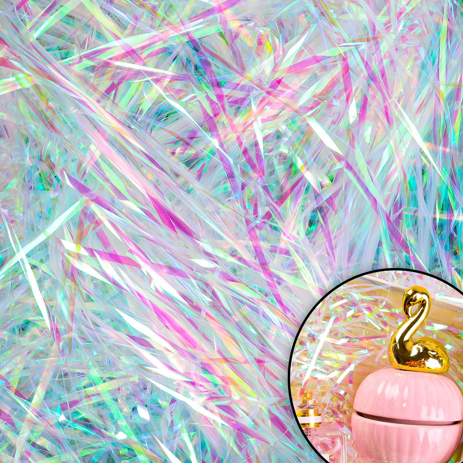 Amazon.com: Ottwlli 150 Grams Iridescent Crinkle Cut Paper Shred Filler ...