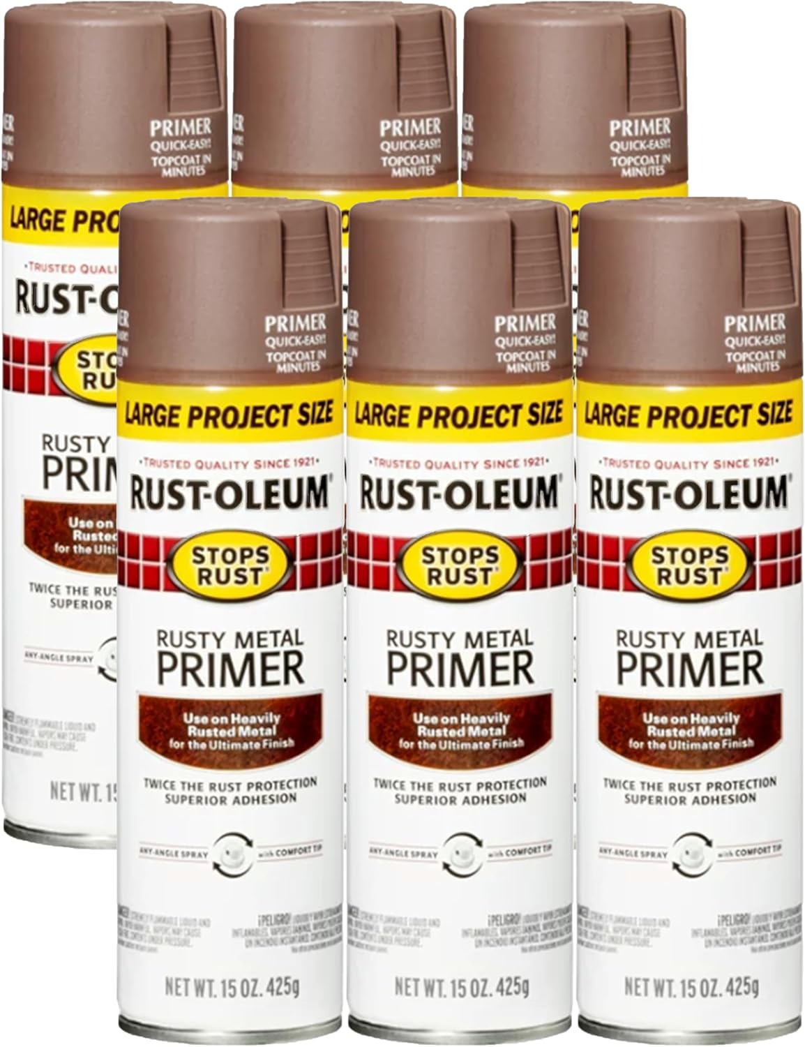 Rust-Oleum Stops Rust Rusty Metal Spray Primer, 15 oz, Flat Red, 6 Pack ...