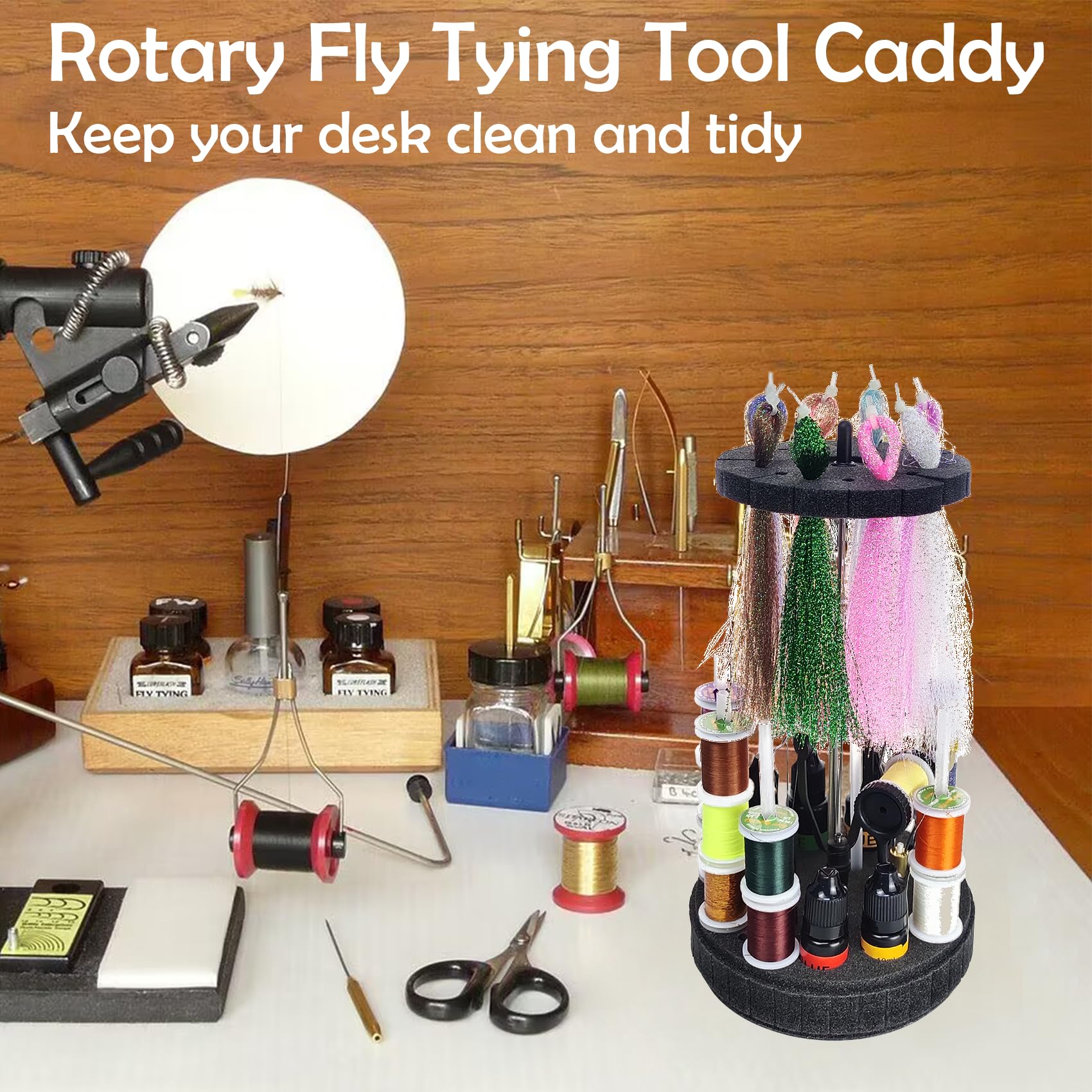 Snapklik.com : Rotary Fly Tying Tool Caddy 360 Adjustable And Sturdy ...