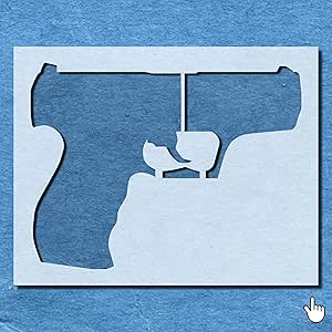 Amazon.com: LAZER NINJA Stencil Hand Gun Weapon Shape Painting Wall 2 ...