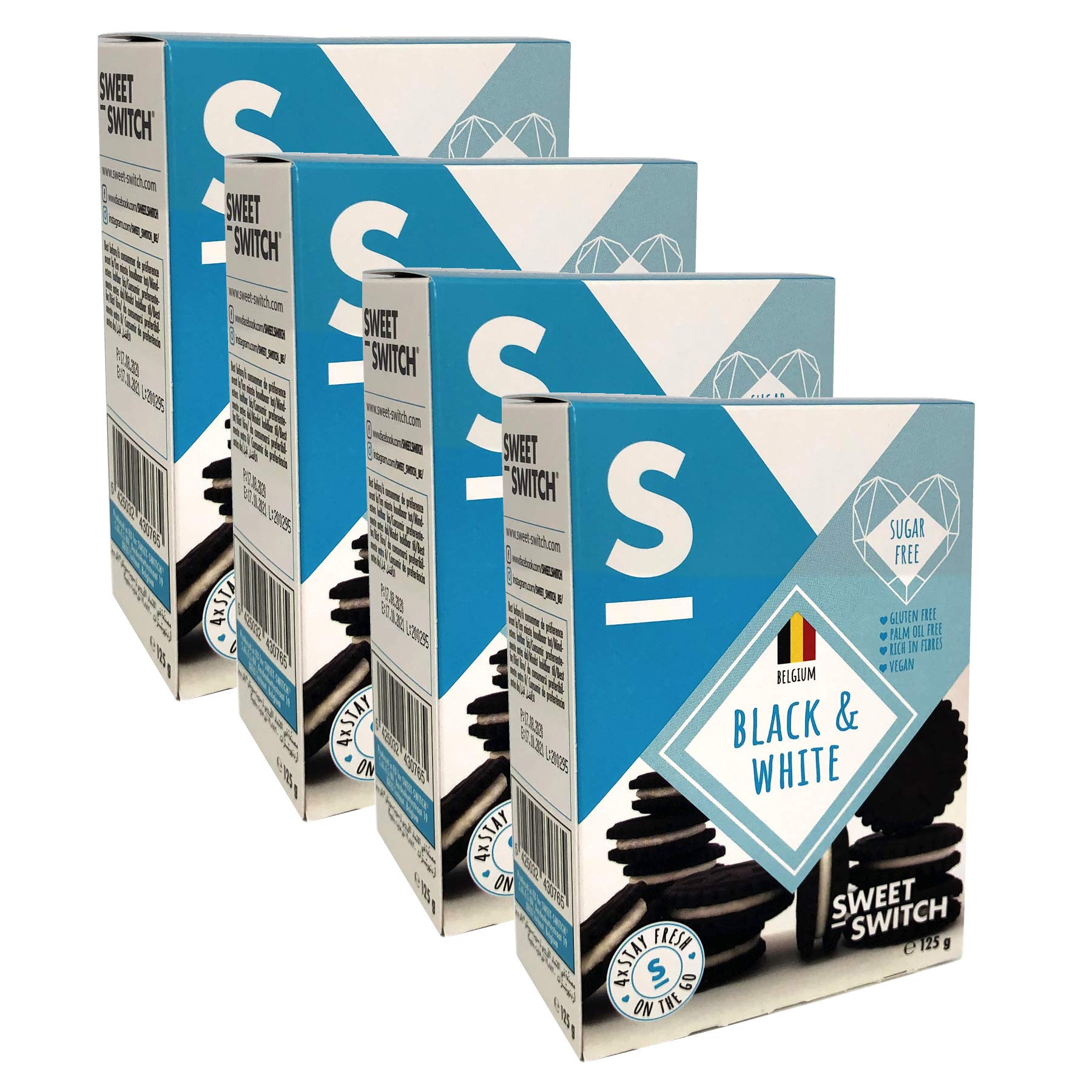 Buy Black & White Cocoa Biscuits Cookies No Added Sugar Gluten Free Vegan Stevia Sweet Switch ...