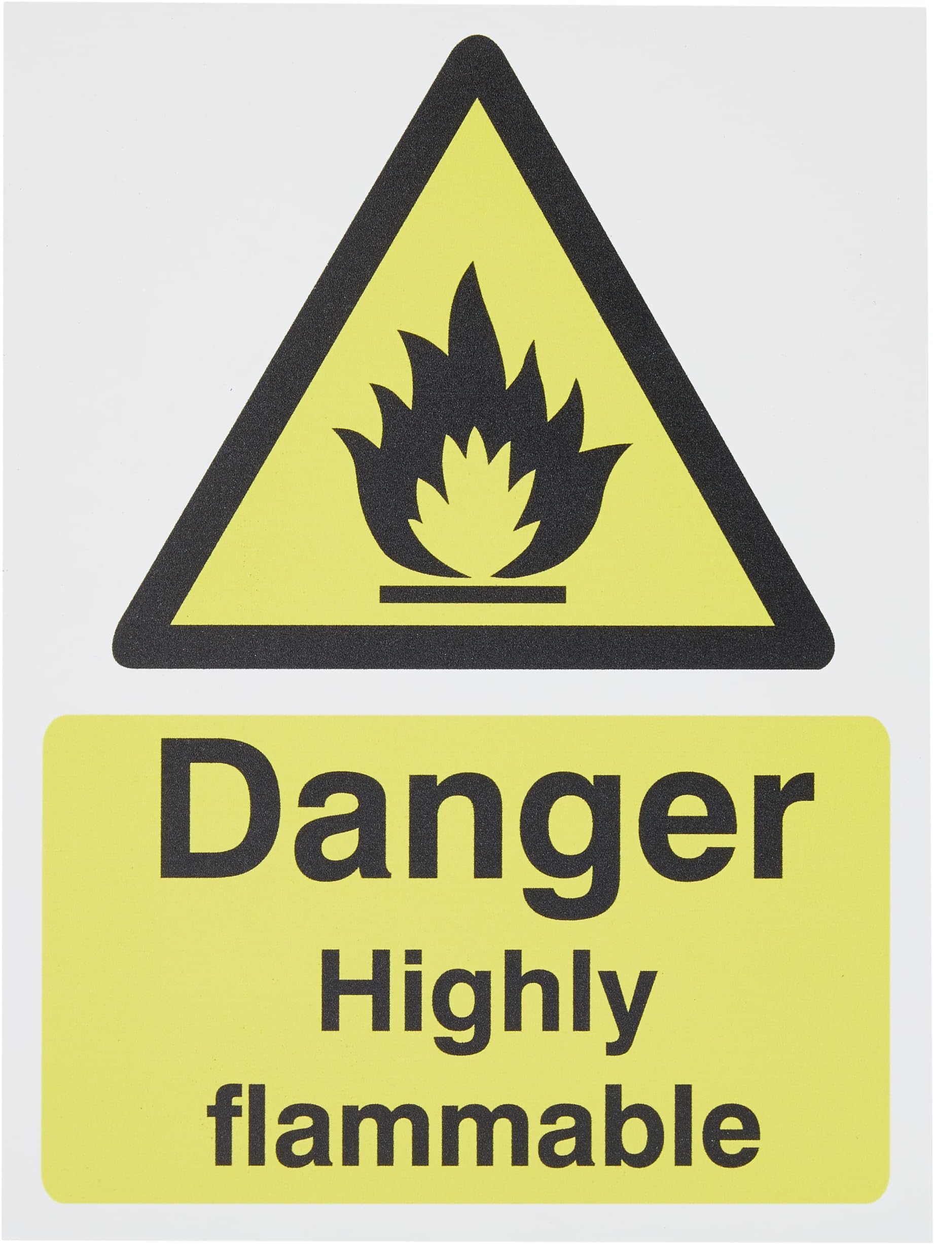 Flammable Safety sign - Self adhesive sticker 200mm x 150mm : Amazon.co ...