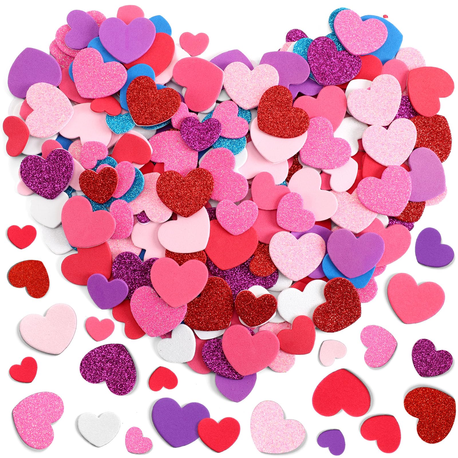 Amazon.com: SEPGLITTER Heart Foam Stickers, 600Pcs Valentine's Day ...
