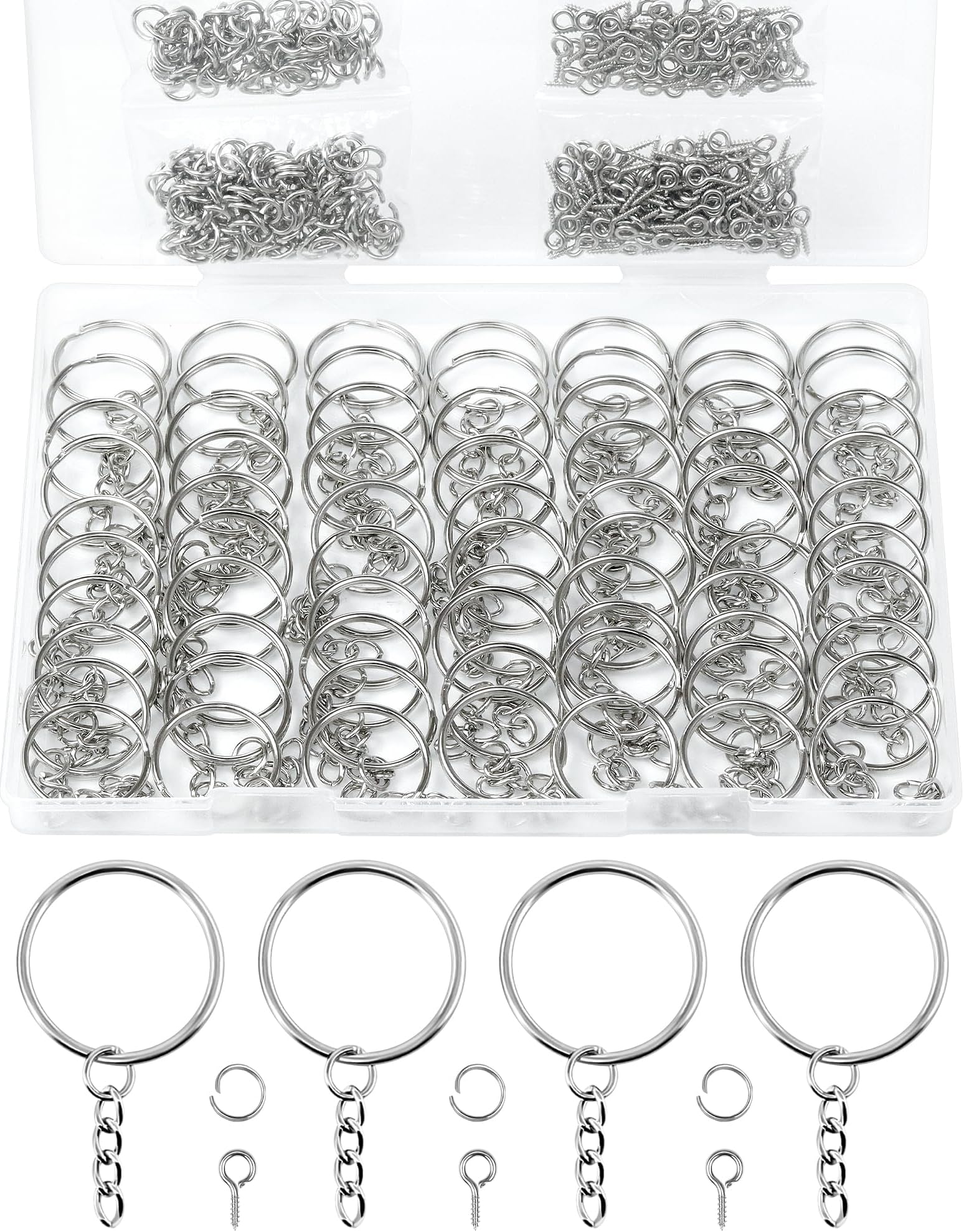 Amazon.com: Keychain Rings for Crafts, Flasoo 360Pcs Keychains for ...