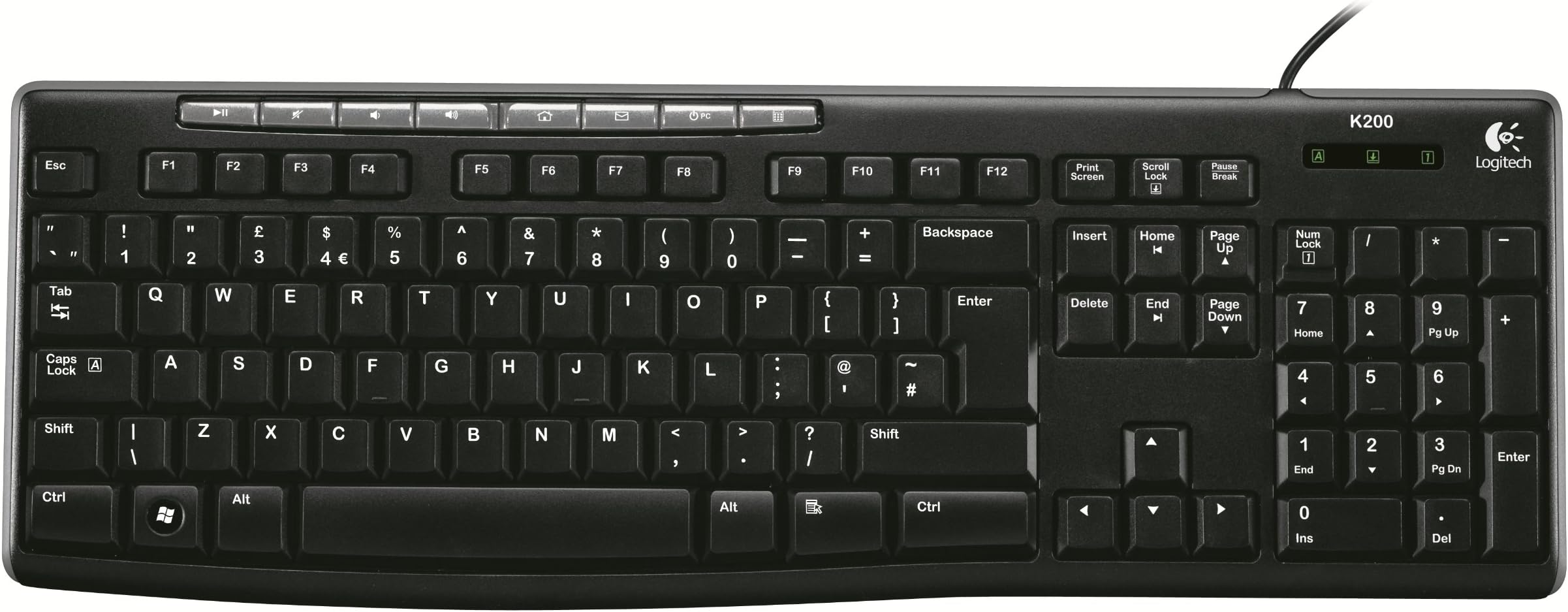 Amazon.in: Buy Logitech K200 Wired Media Keyboard (Black) Online at Low ...