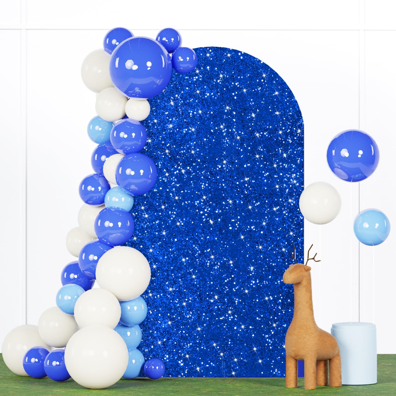 Snapklik.com : Blue Arch Cover Glitter Arch Backdrop Cover 7.2FT Arch ...