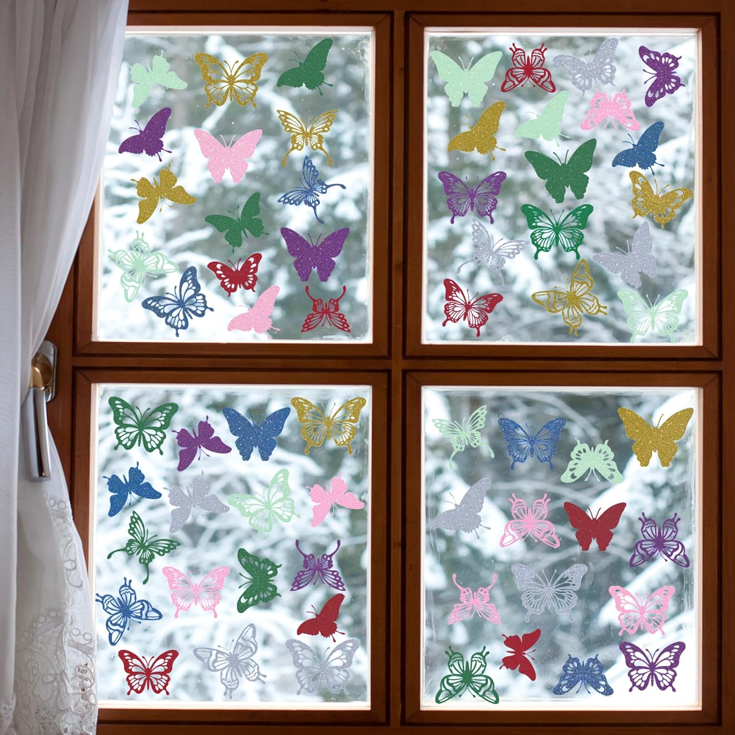 Amazon.com: 64PCS Butterfly Window Clings, Single-Sided Colorful ...