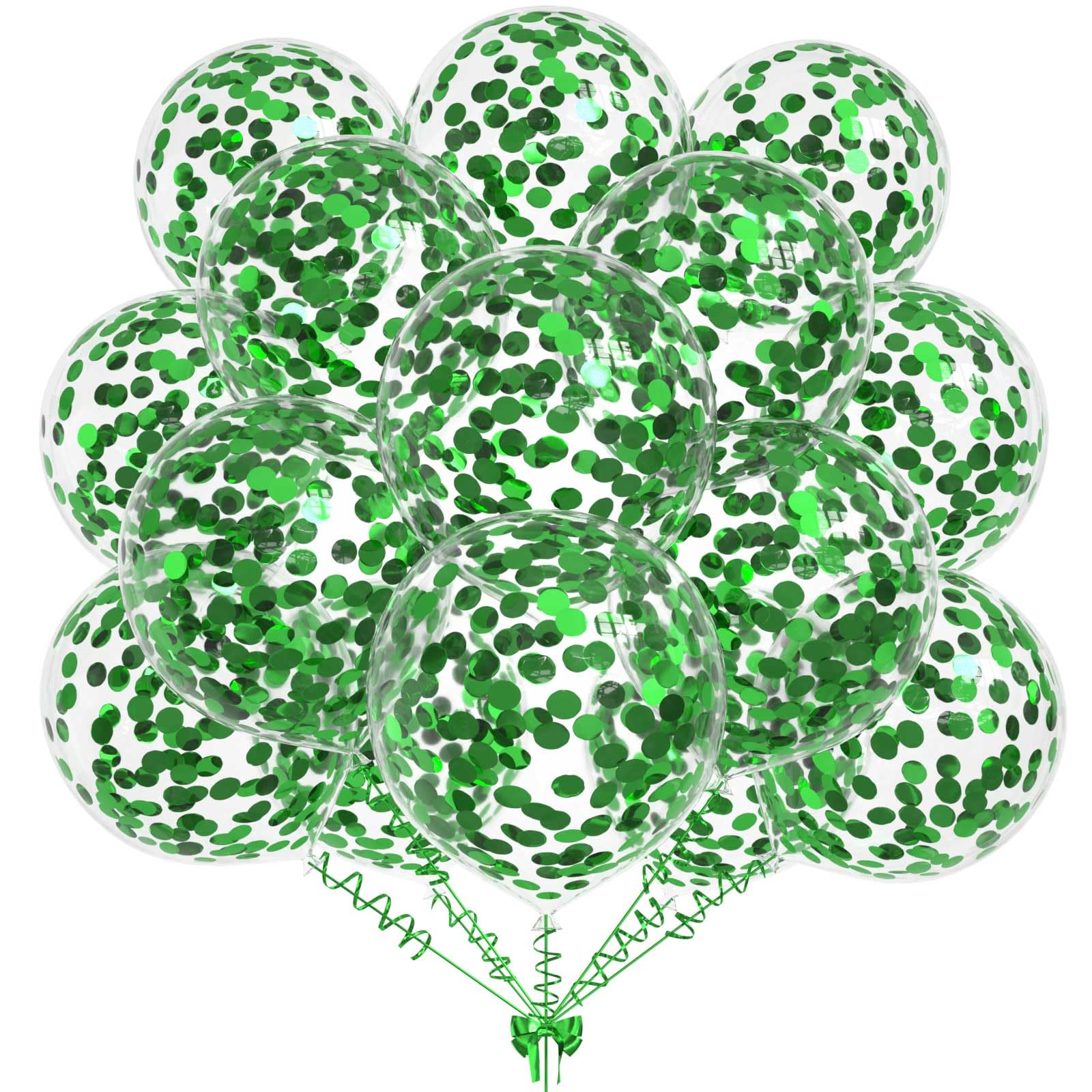 Amazon.com: 50pcs Green Foil Confetti Balloons,12 inch Latex Balloon ...