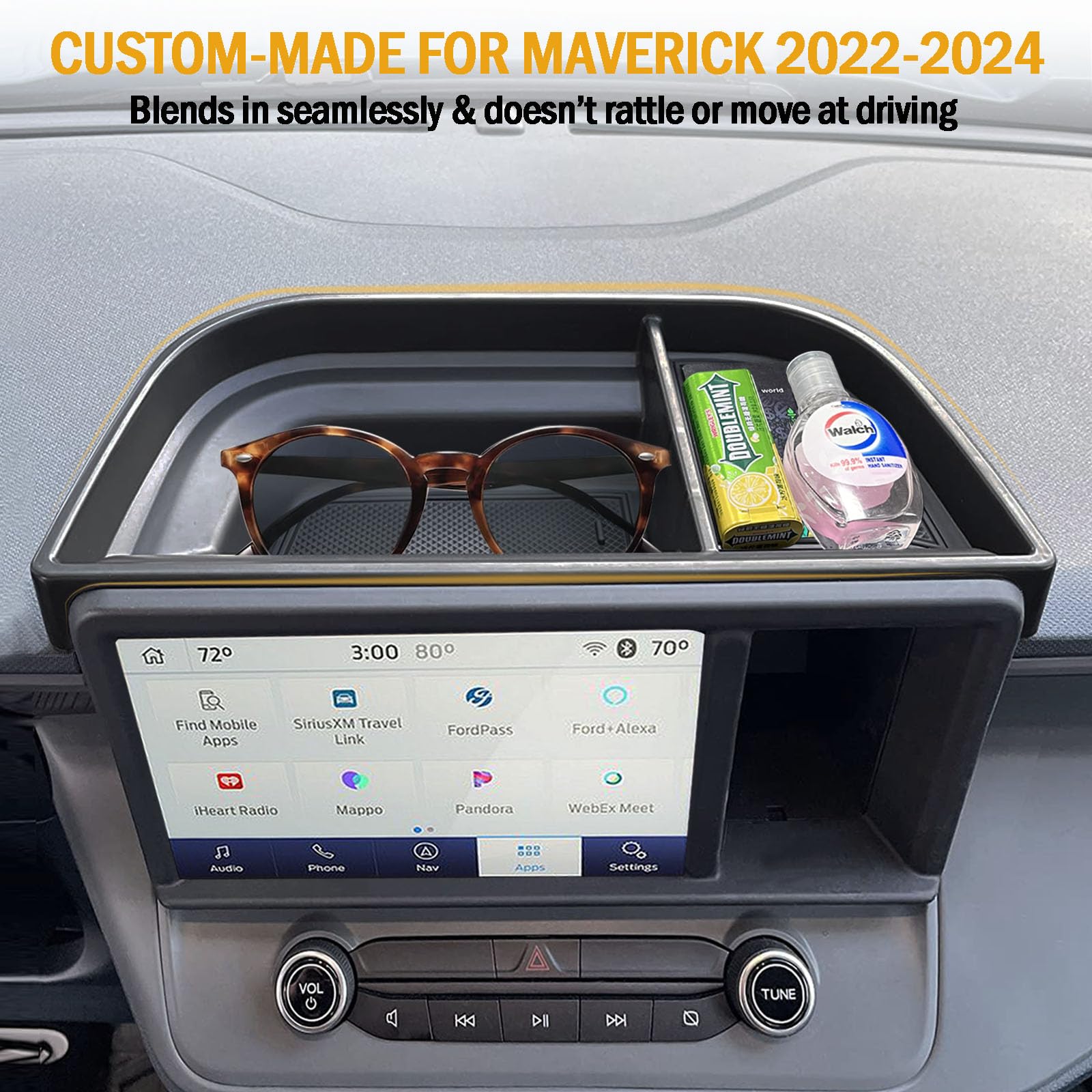 Snapklik.com : Center Console Dash Tray For Ford Maverick 2024 2023- Dashboard Storage Box ...