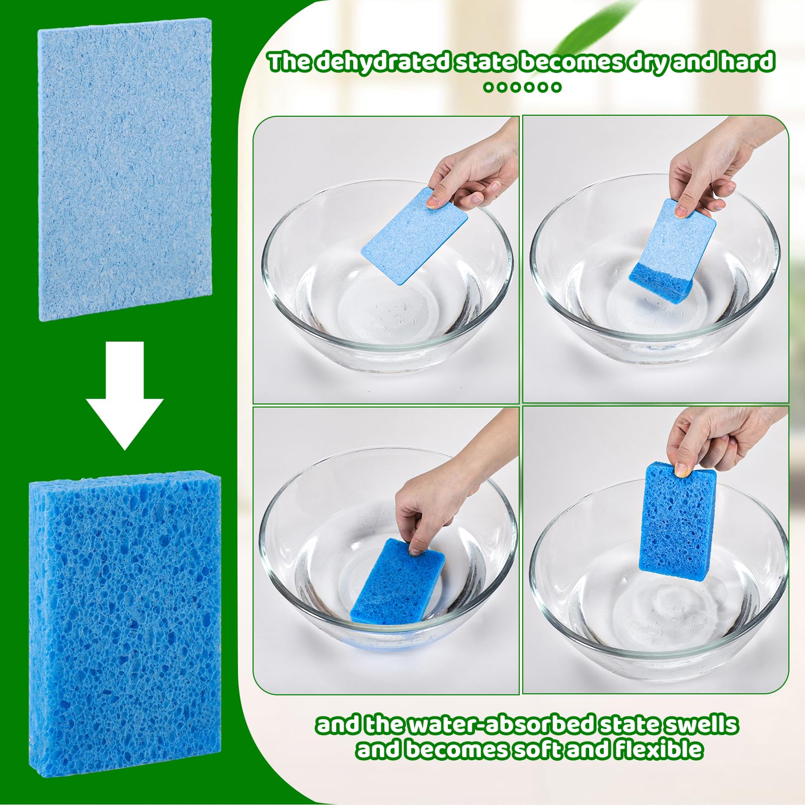 12 Pack Washing Up Sponges, 0.9 Inch Thick Non-Scratch Scourers ...