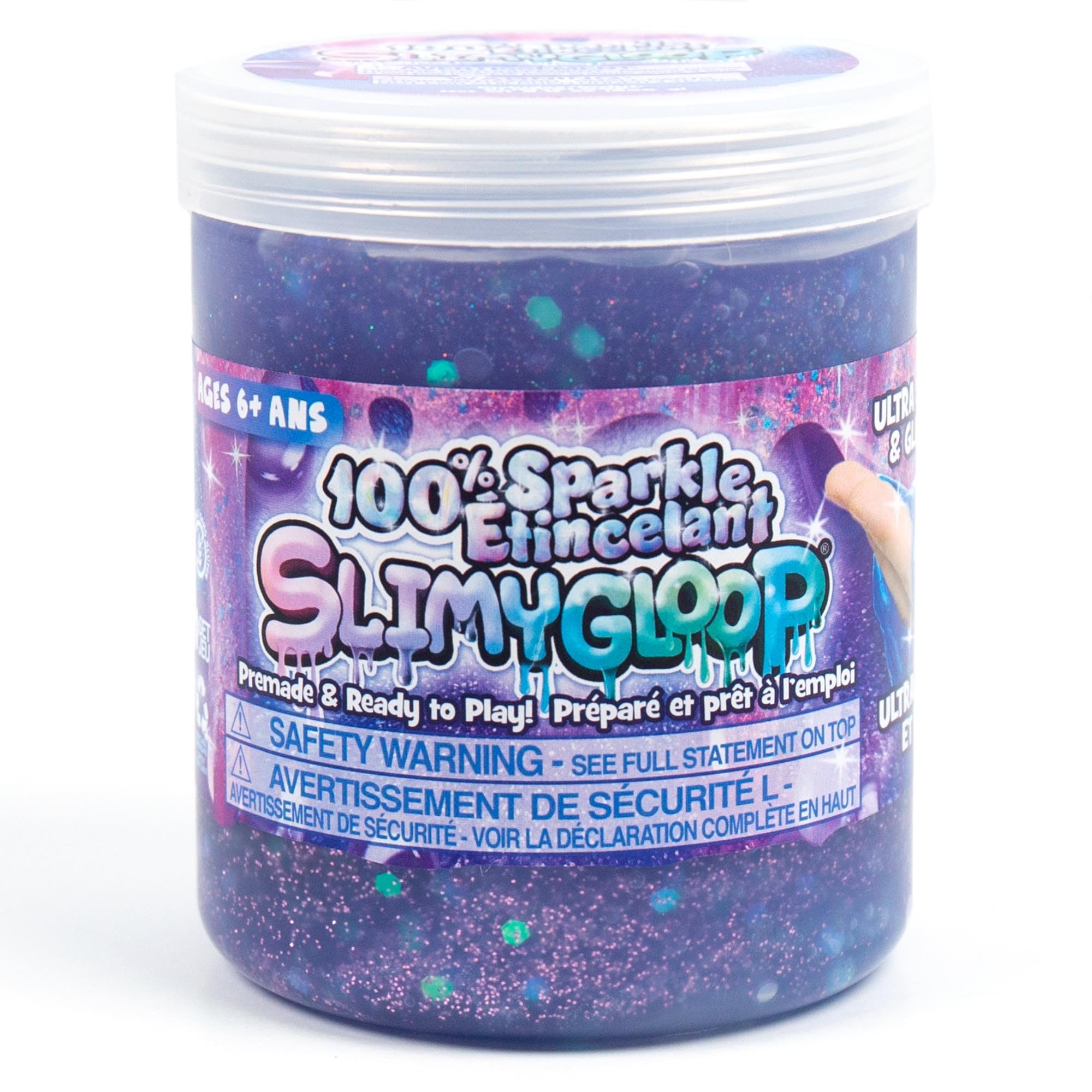 Sparkle SLIMYGLOOP, 8 Oz. Purple Slime with Glitter, Resealable Storage ...