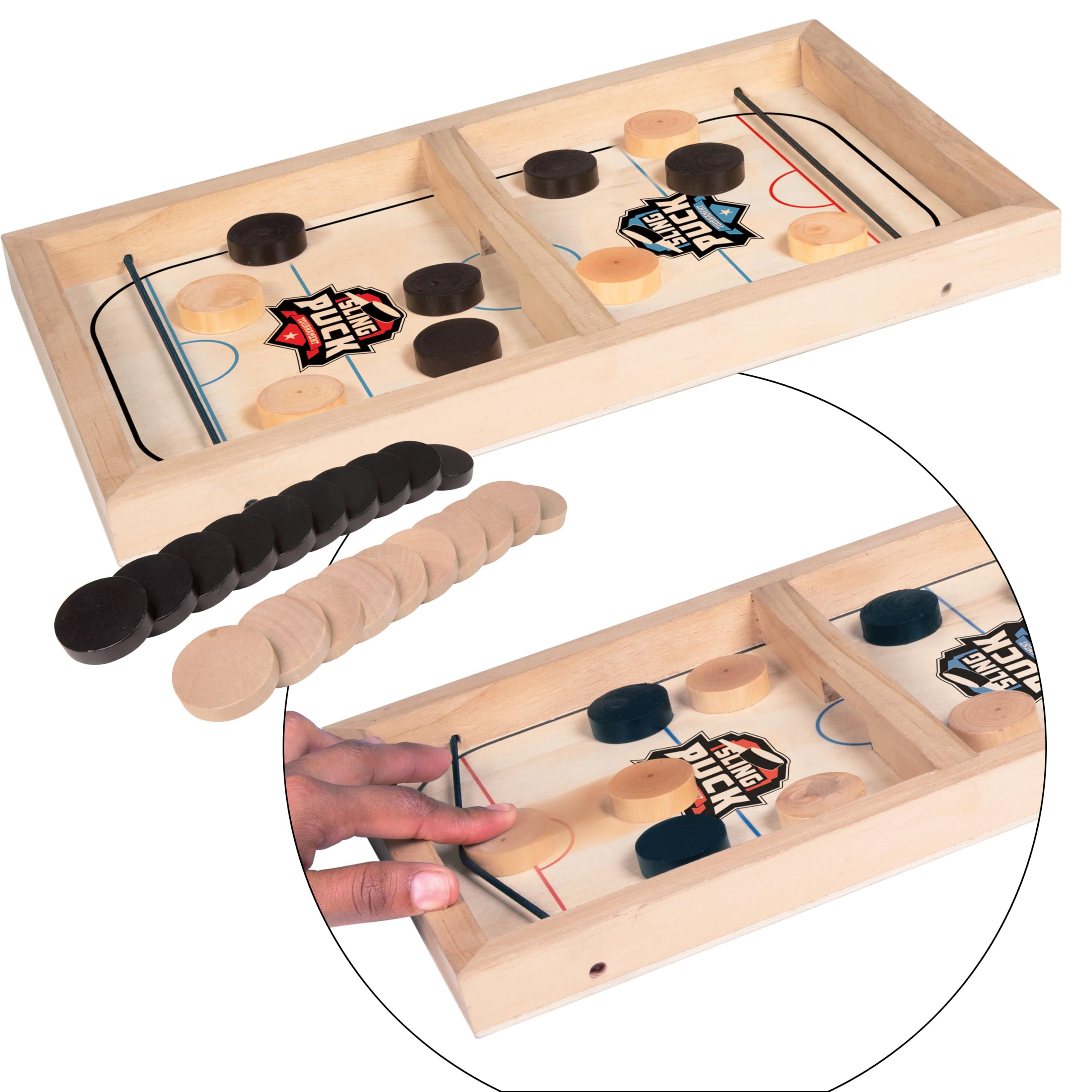 Amazon.com: Crazy Games Fun Games Sling Puck Table Board Game I 14 ...