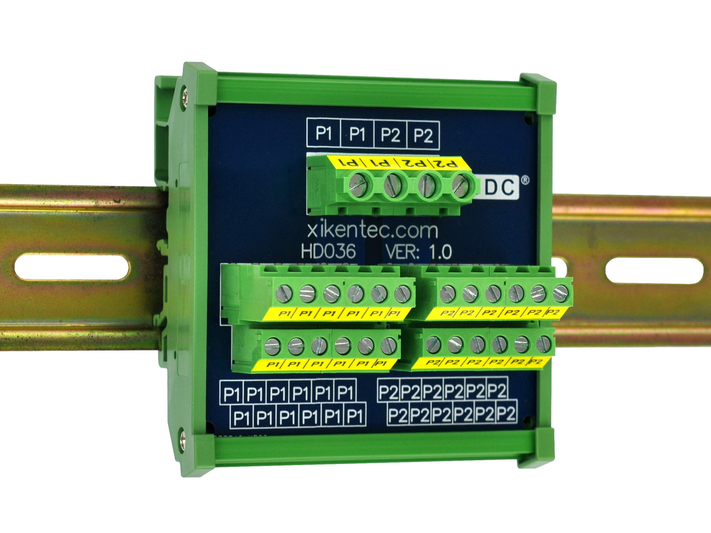 Snapklik.com : DIN Rail Mount 2x12 Position 40A 250V Screw Terminal ...