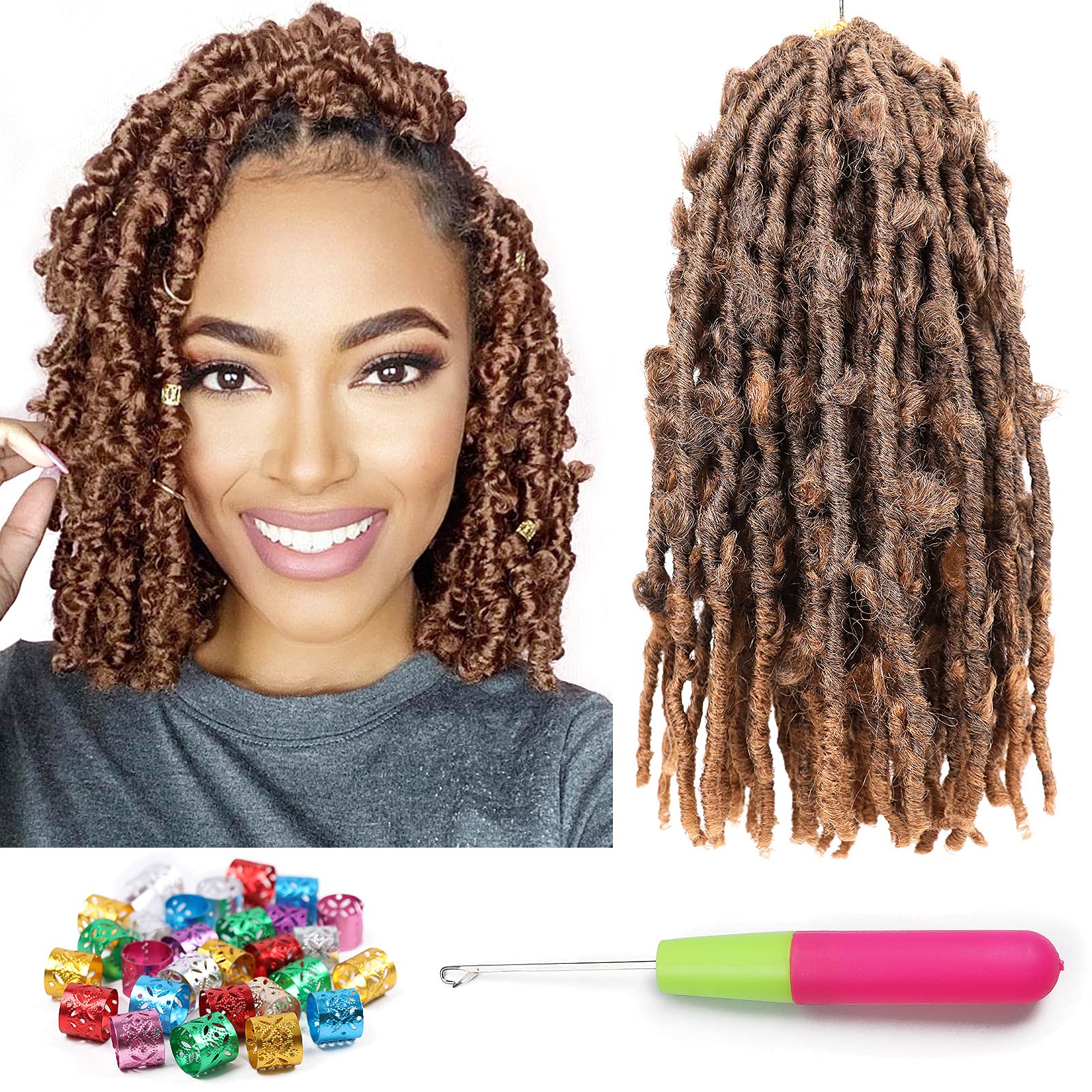 Buy Butterfly Locs Crochet Hair 12 inch, Short Pre Twisted Butterfly ...