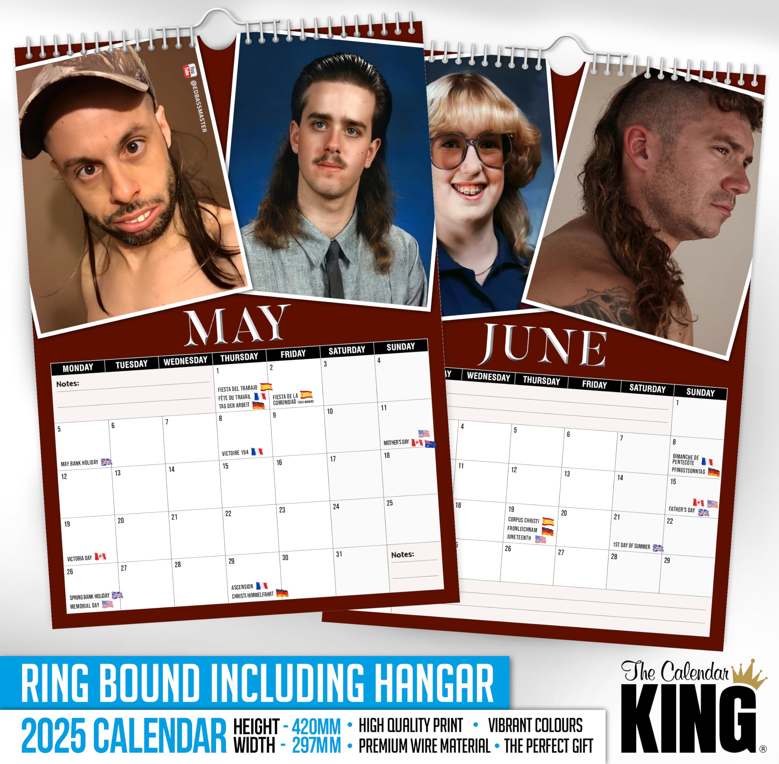 The Calendar King // Worlds Greatest Mullets – 2025 Wall Calendar (Full ...