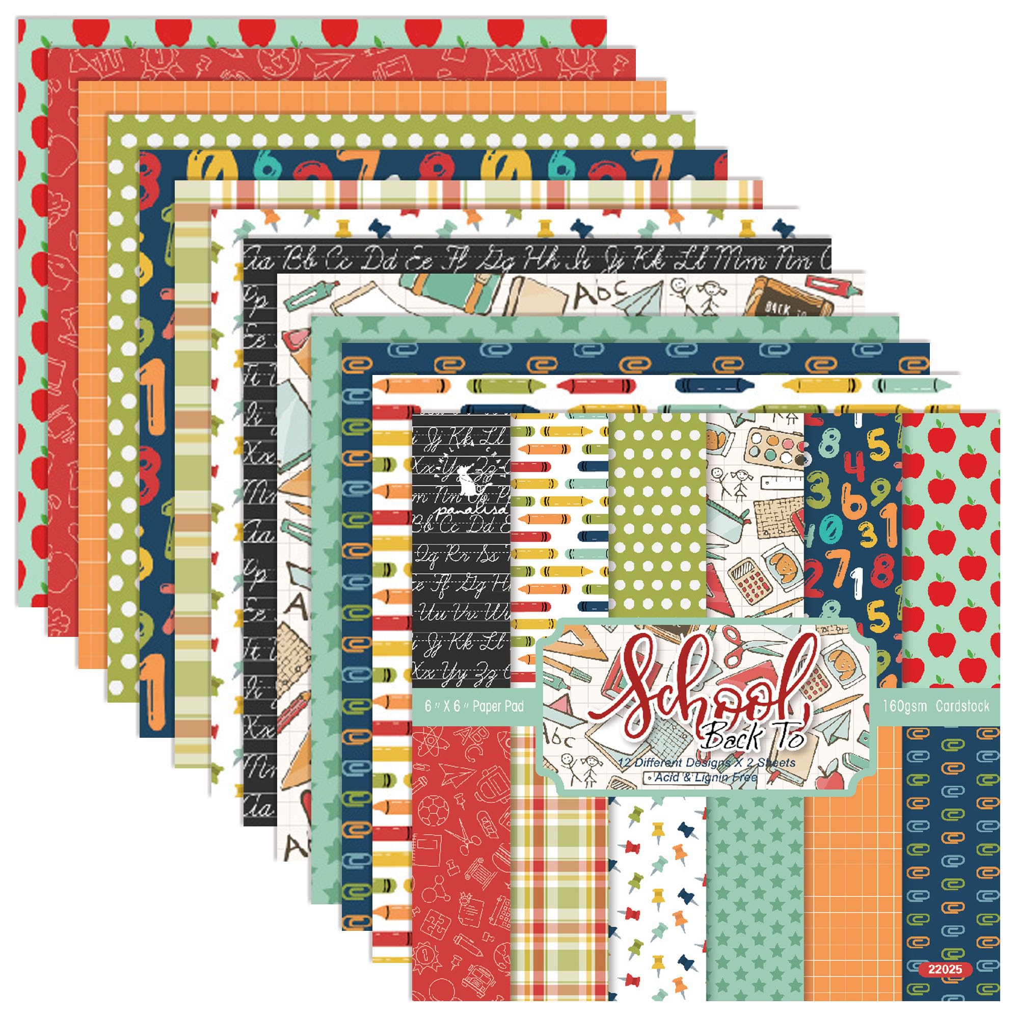 Amazon.com : GLKTOPO Back to School Theme Scrap Paper 6 inches 24 ...