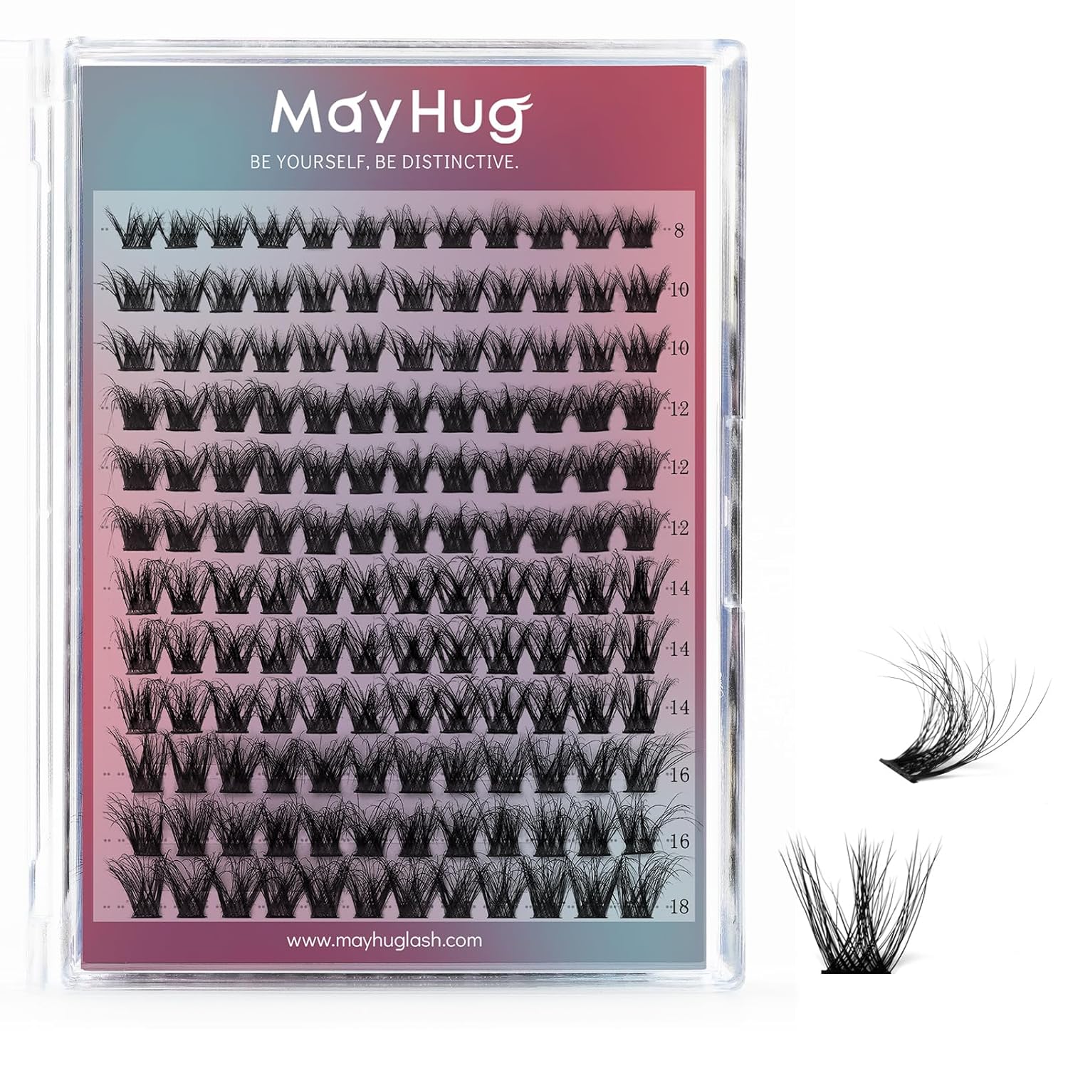 Amazon.com: Mayhug 3D Lash Extensions Cluster Lashes, 144 Pcs DIY ...
