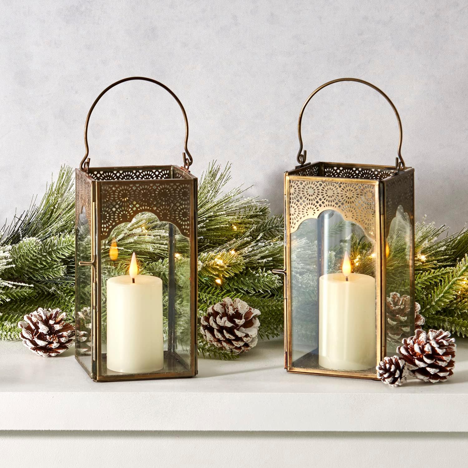 Amazon.com: LampLust Lantern Candle Holder, 2 Pack, 6.5 Inch Candle Lantern Centerpieces for ...