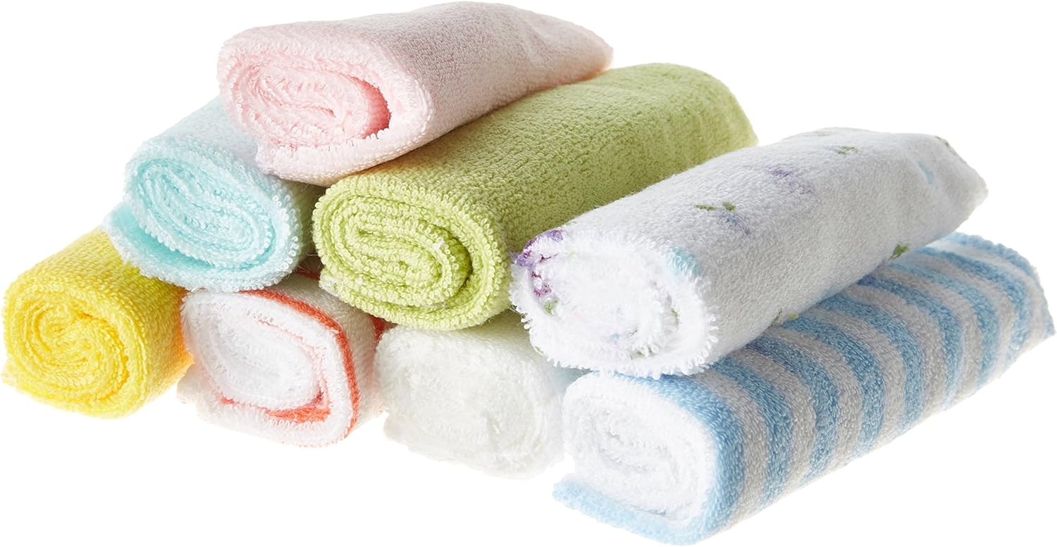 Pack of 8 Soft Baby Cloth Washing Bath Shower Wipe Towel : Amazon.co.uk ...