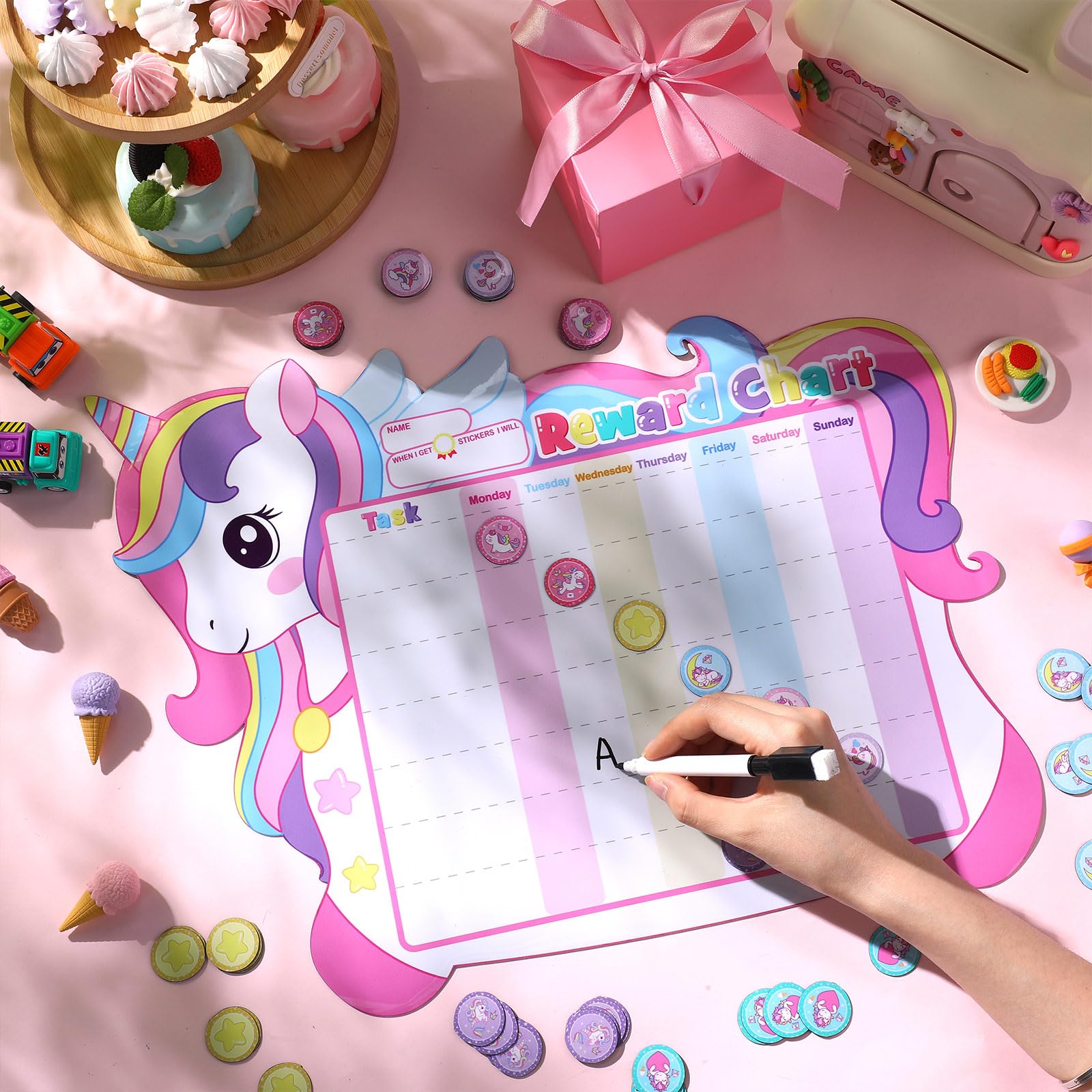 Snapklik.com : Pickmesh Unicorn Reward Chart Magnet Behavior Chore ...