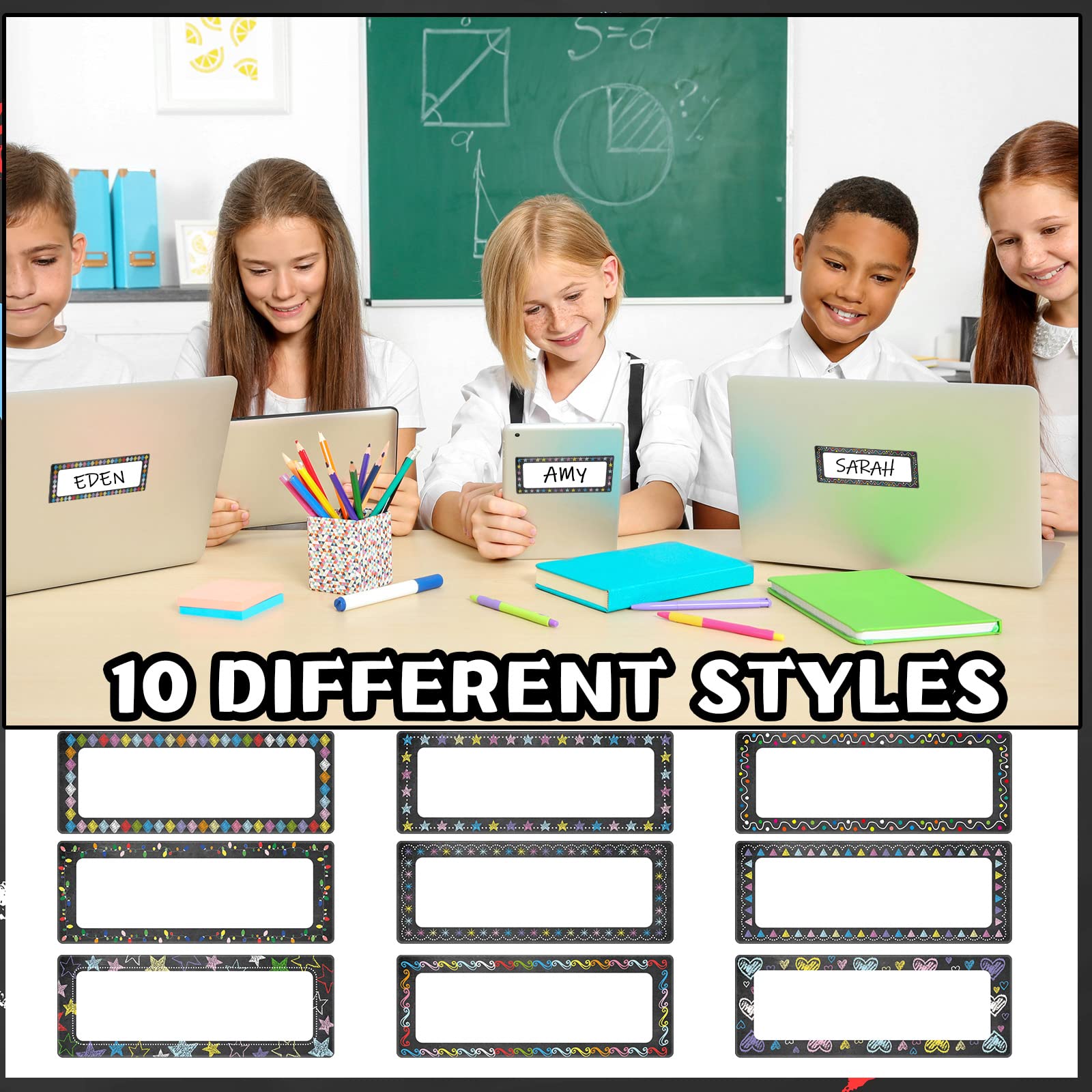 Snapklik.com : 50 Pcs Magnetic Dry Erase Labels Cute Reusable Name Tag ...