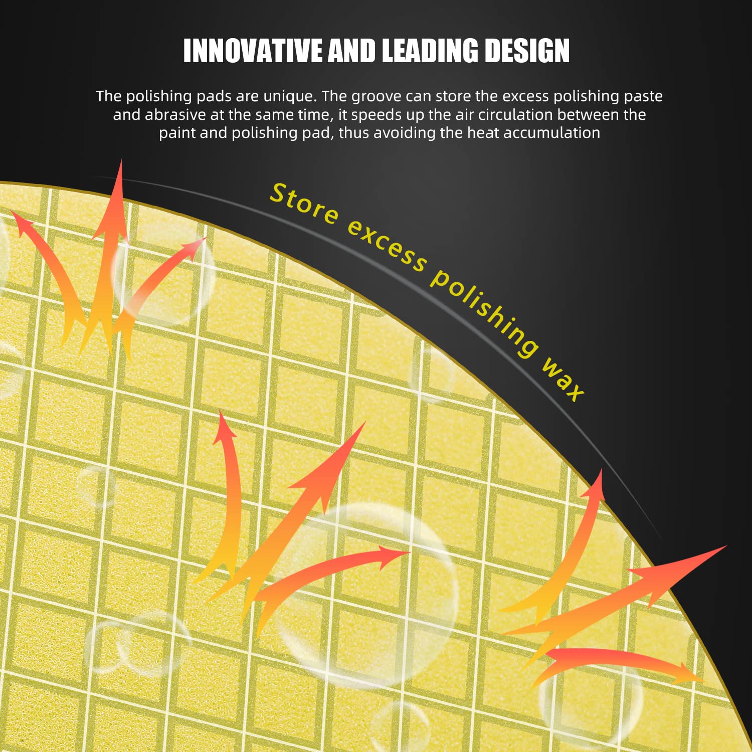 Snapklik.com : Yellow Medium Cut Pad, Buffing Polishing Pads, 3Pcs 6.5 ...