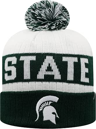 Amazon.com: Top of the World NCAA Arctic Striped Cuffed Knit Pom Beanie ...