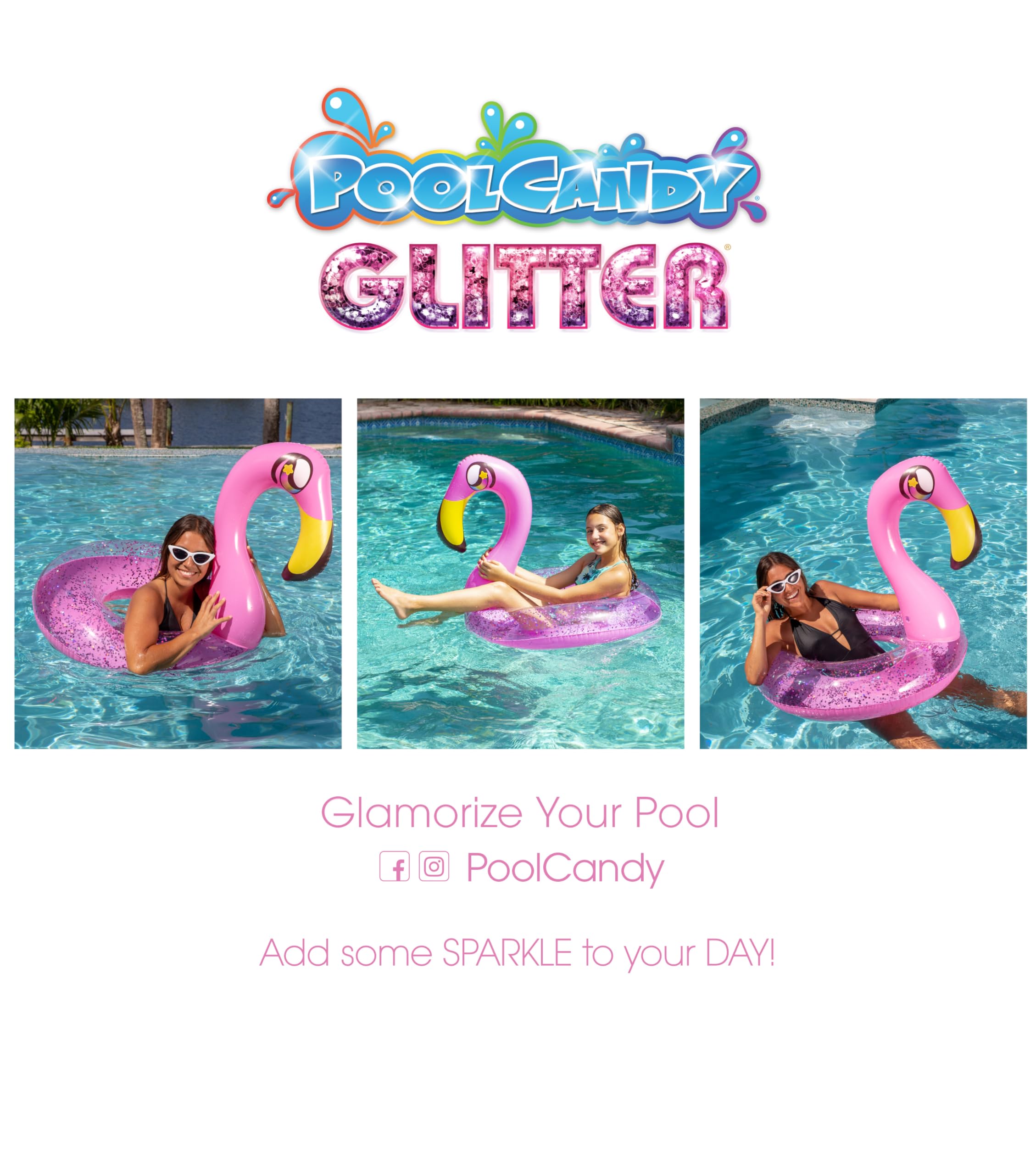 Snapklik.com : PoolCandy Glitter Animals Pool Tube 36" Inflatable Pink ...