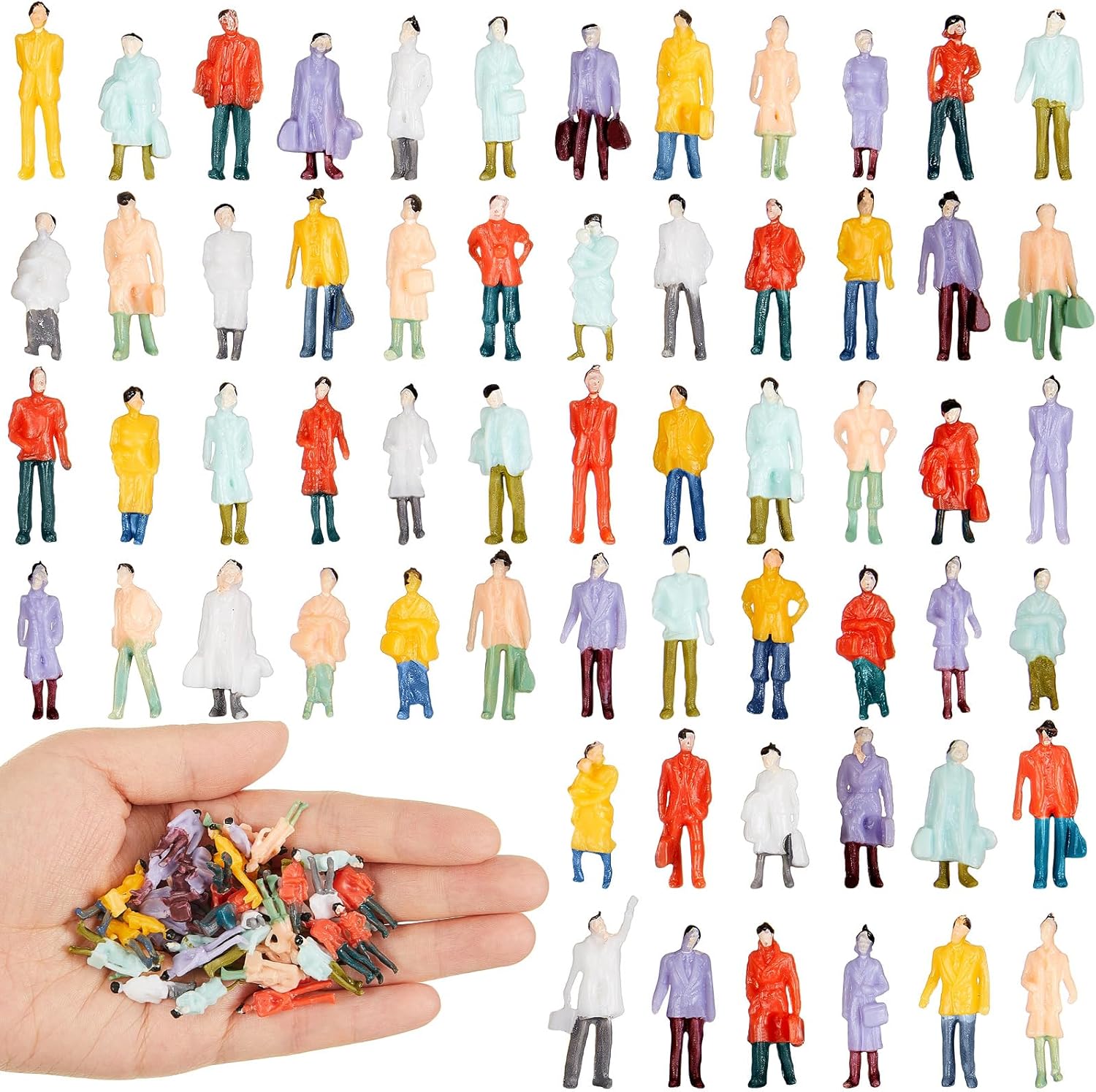 Amazon.com: Hungdao 100 Pcs Small 1: 87 Ho Scale Tiny Miniature People ...